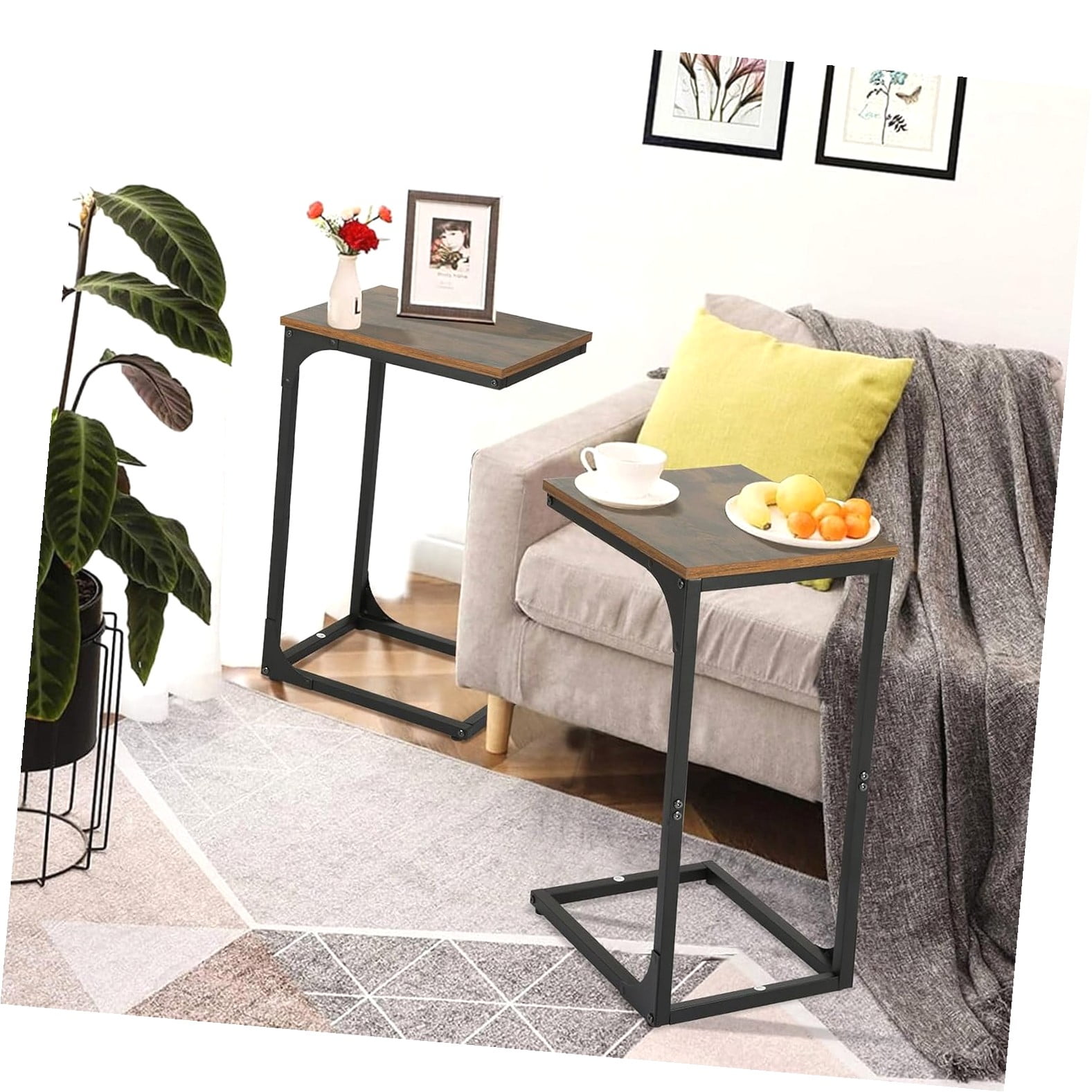 hgudesign Triangle End Table Set of 2, Couch Table Small Side Table for ...