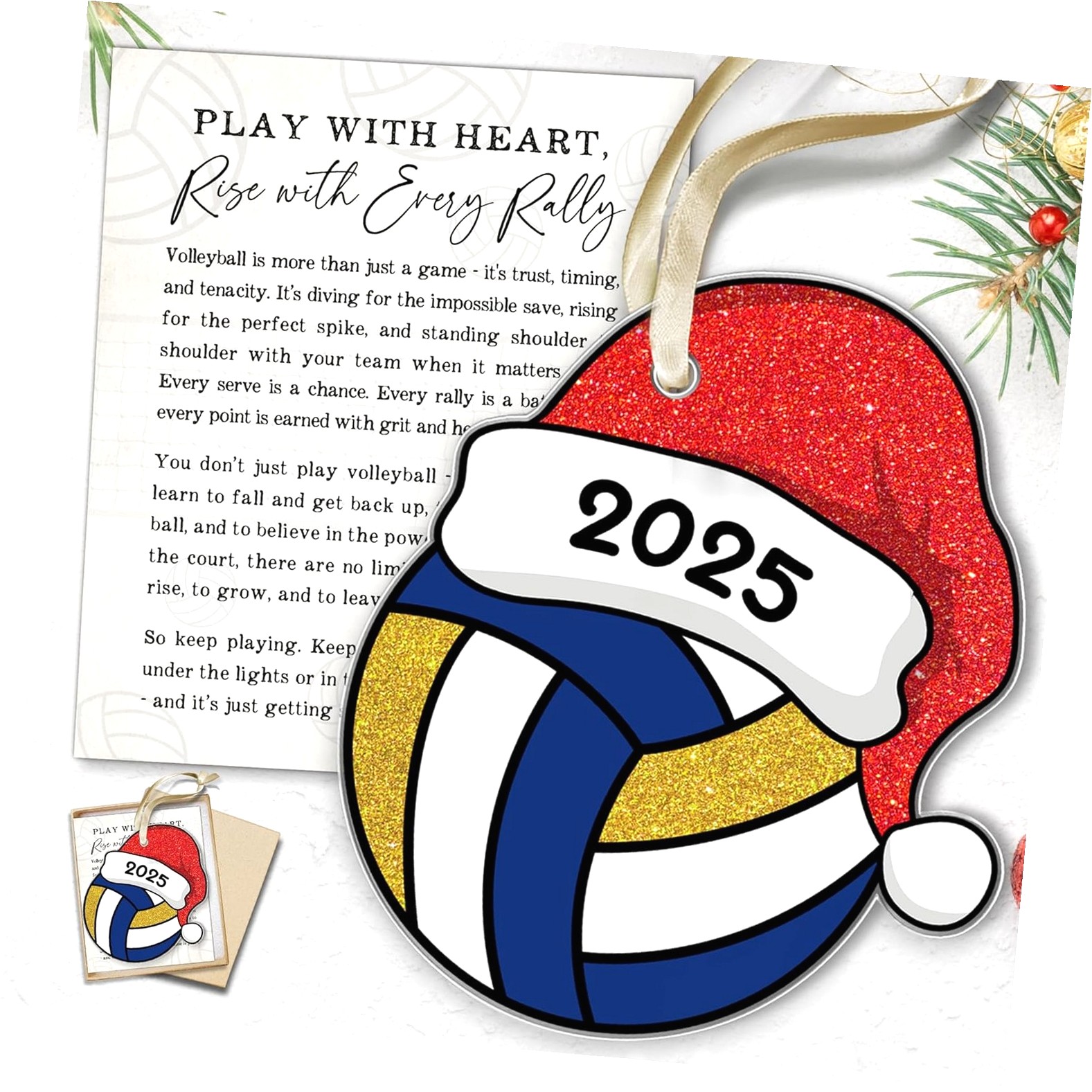 hgudesign Volleyball Ornament Volleyball Decorations for Christmas Tree ...