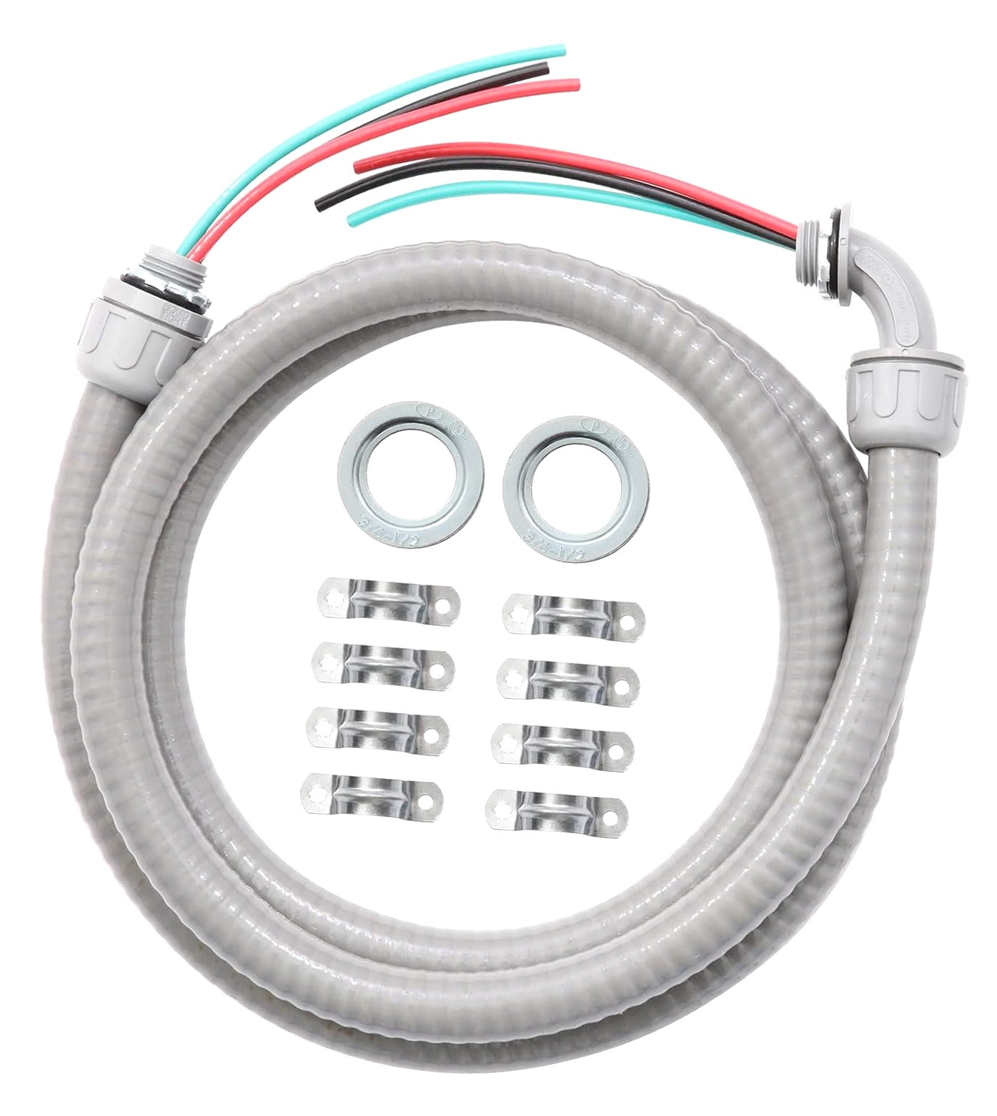 hgudesign Whip Kit - 1/2" 10ft Non-Metallic Liquid Tight with 10 Gauge ...