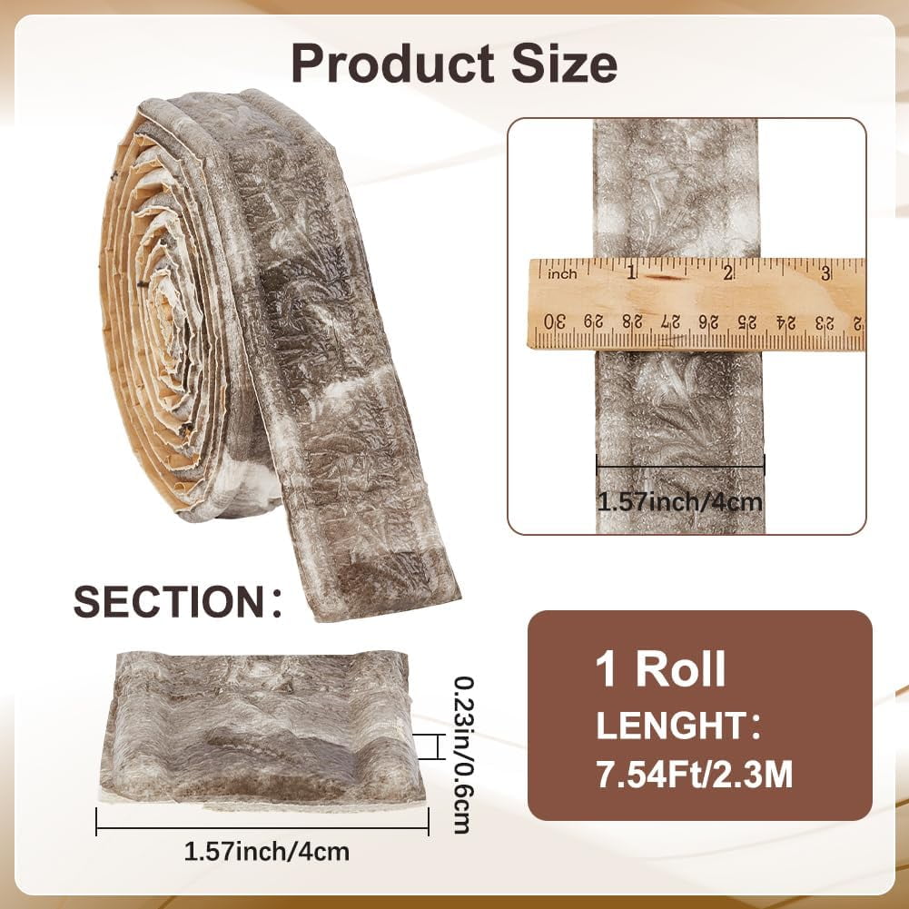 hgudesign White 90x3.1 Inch Trim Self-Adhesive Flexible Wall Edging ...