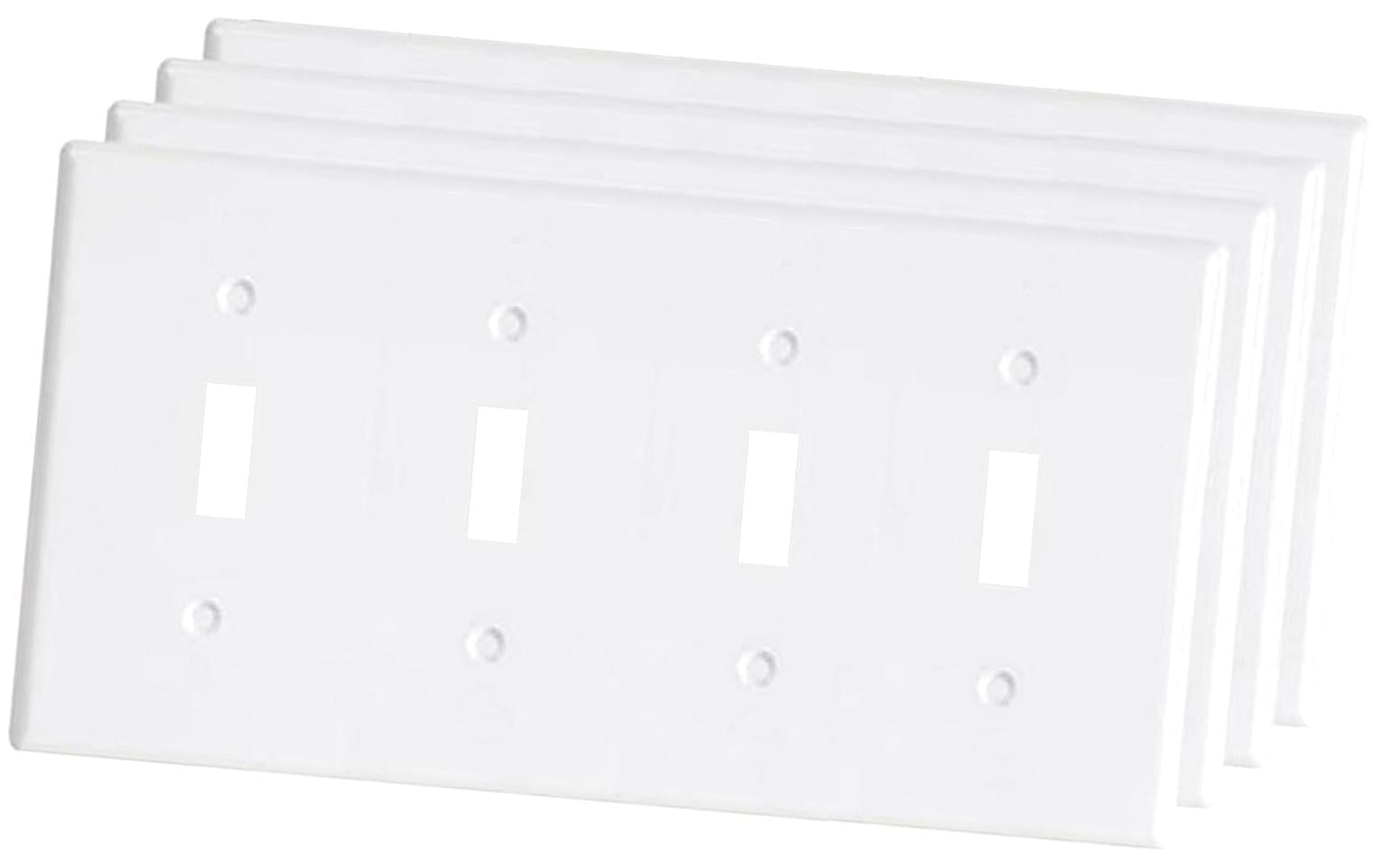 hgudesign White Decorative Quad Toggle Switch Covers, Natural Material ...