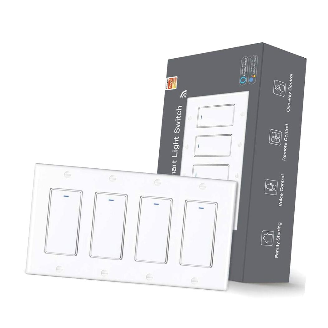 hgudesign WiFi Wall Push Button Smart Light Switch, Multi-Control, 2 ...