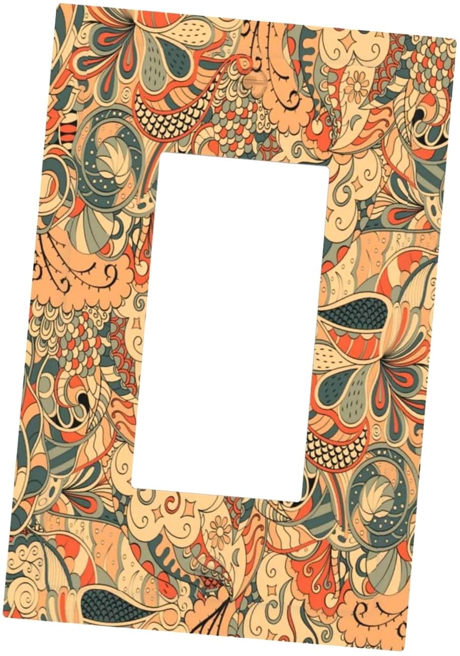 hgudesign William Morris Boho Orange Mandala Single Rocker Light Switch ...