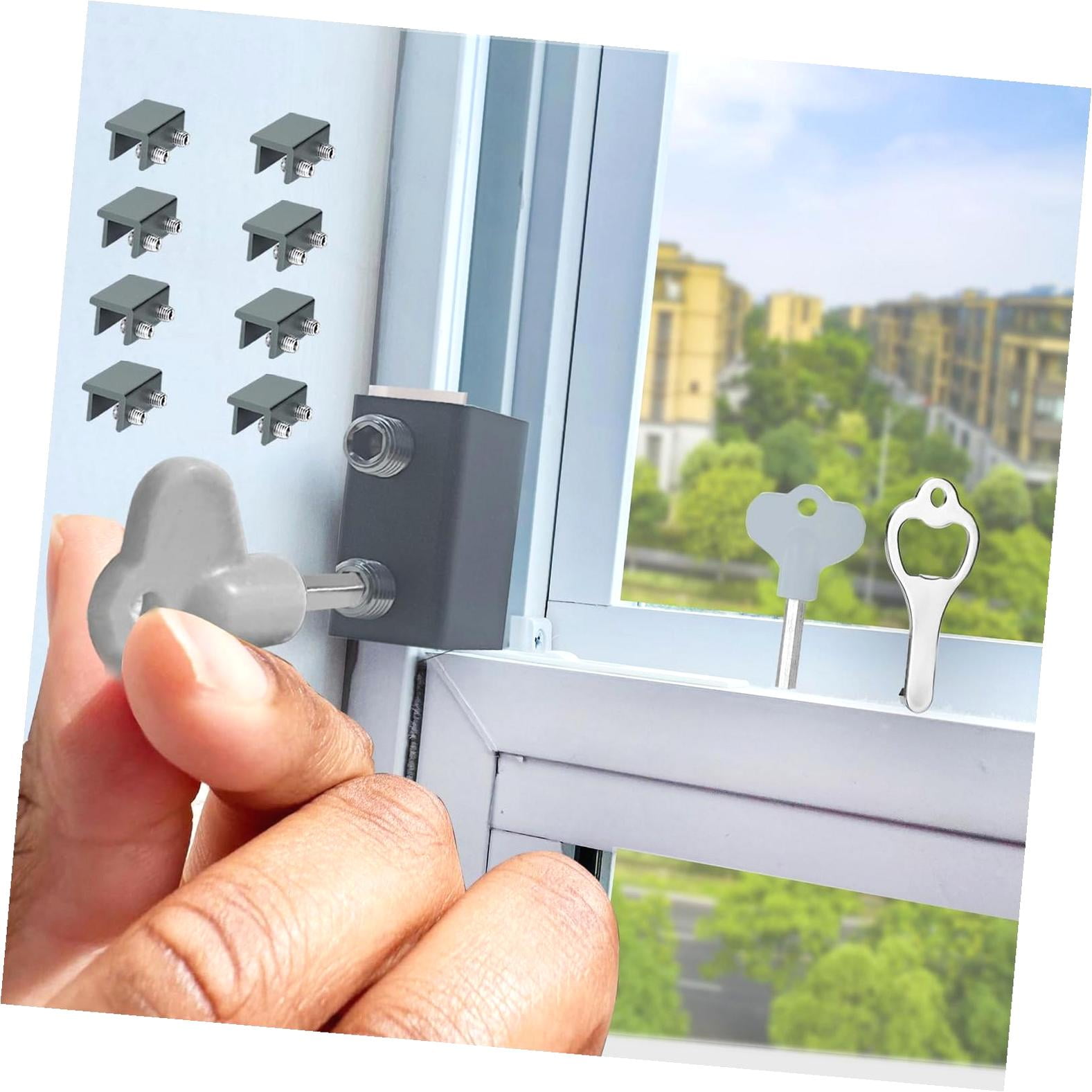 hgudesign Window Lock, 6 Sets Window Locks Security with Key ...