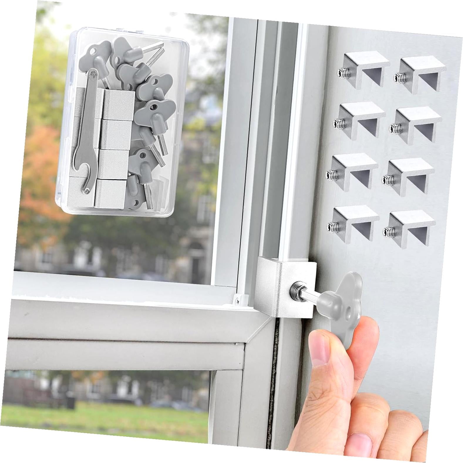 hgudesign Window Locks,4 Sets Sliding Window Locks with Key, Window ...