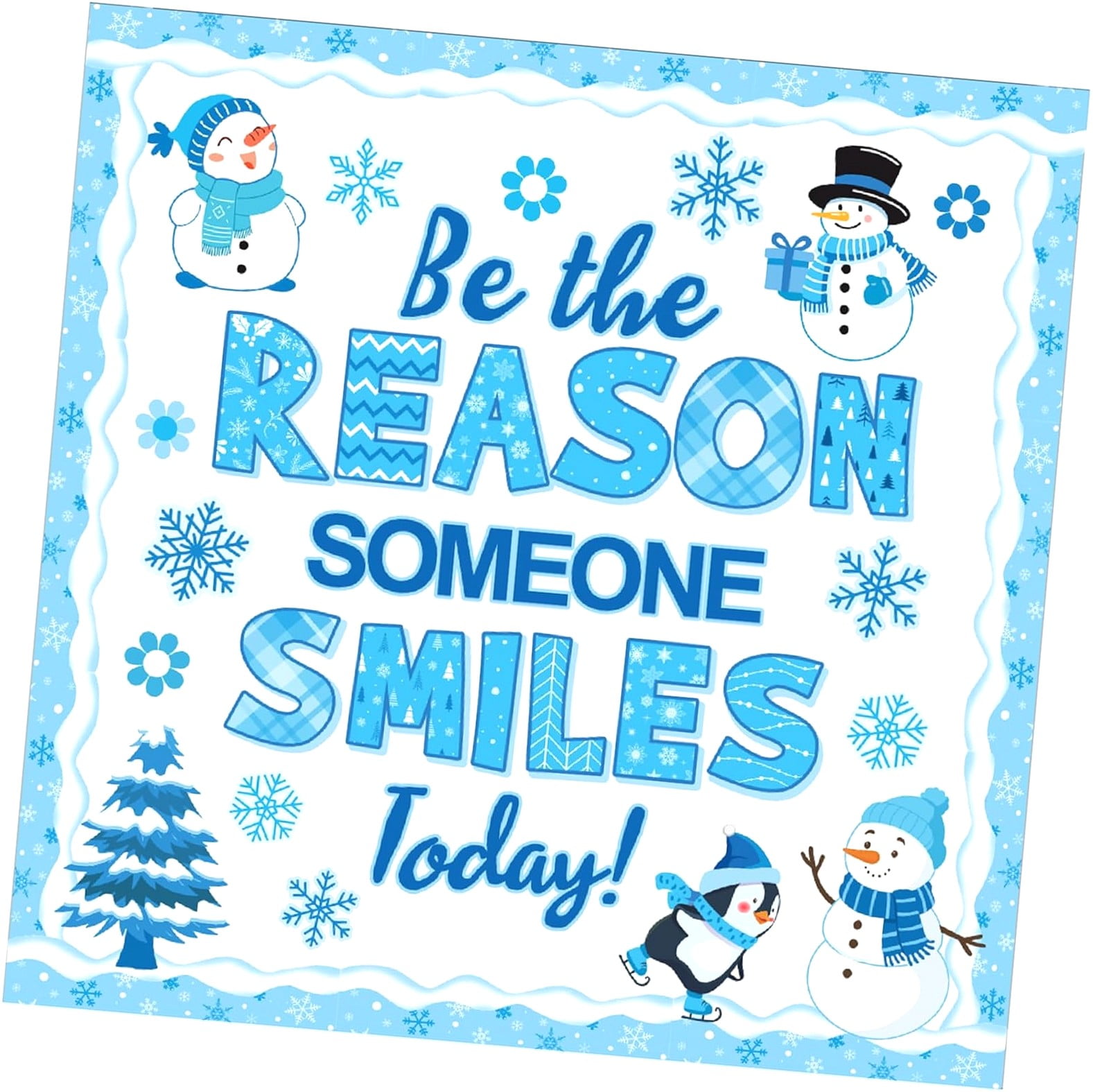 hgudesign Winter Bulletin Decorations Set Snowman Classroom Decor Be ...