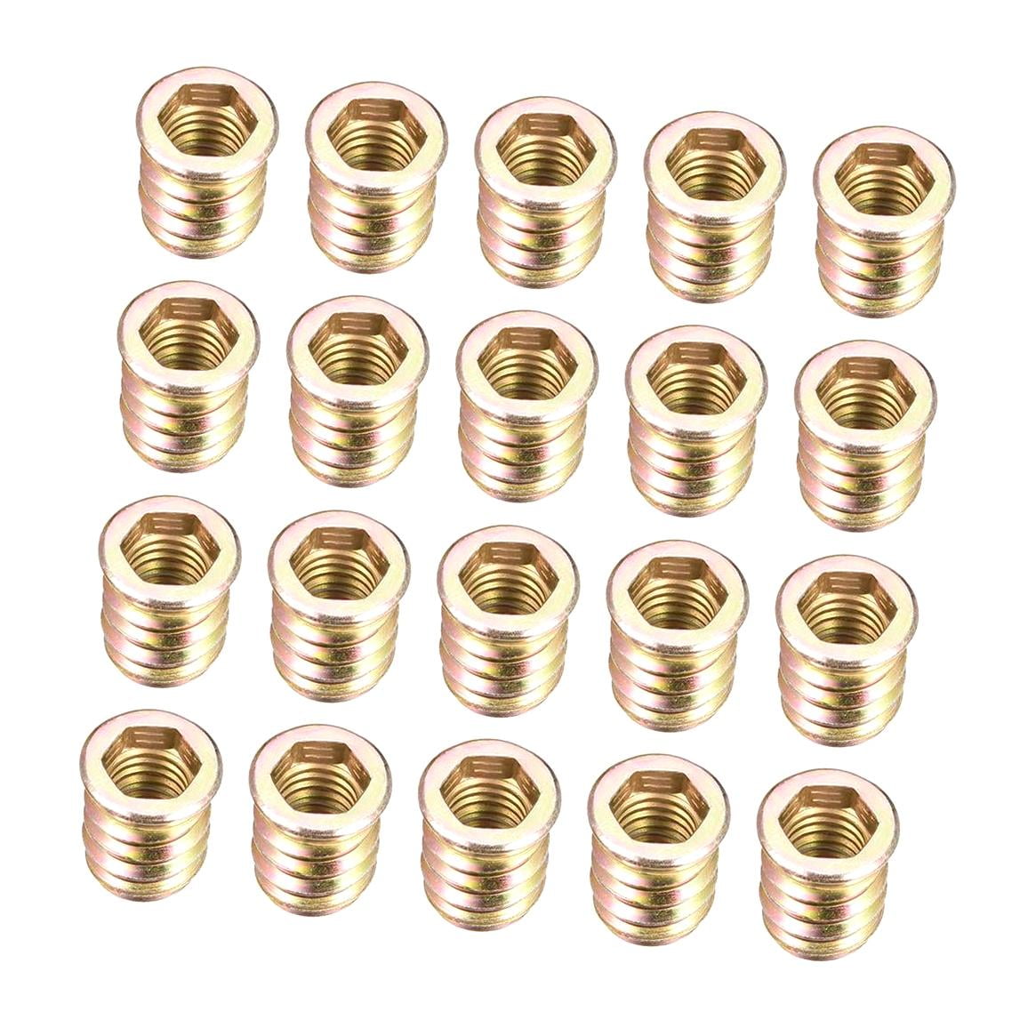 hgudesign Wood Furniture M10x20mm Threaded Insert Nuts Interface Hex ...