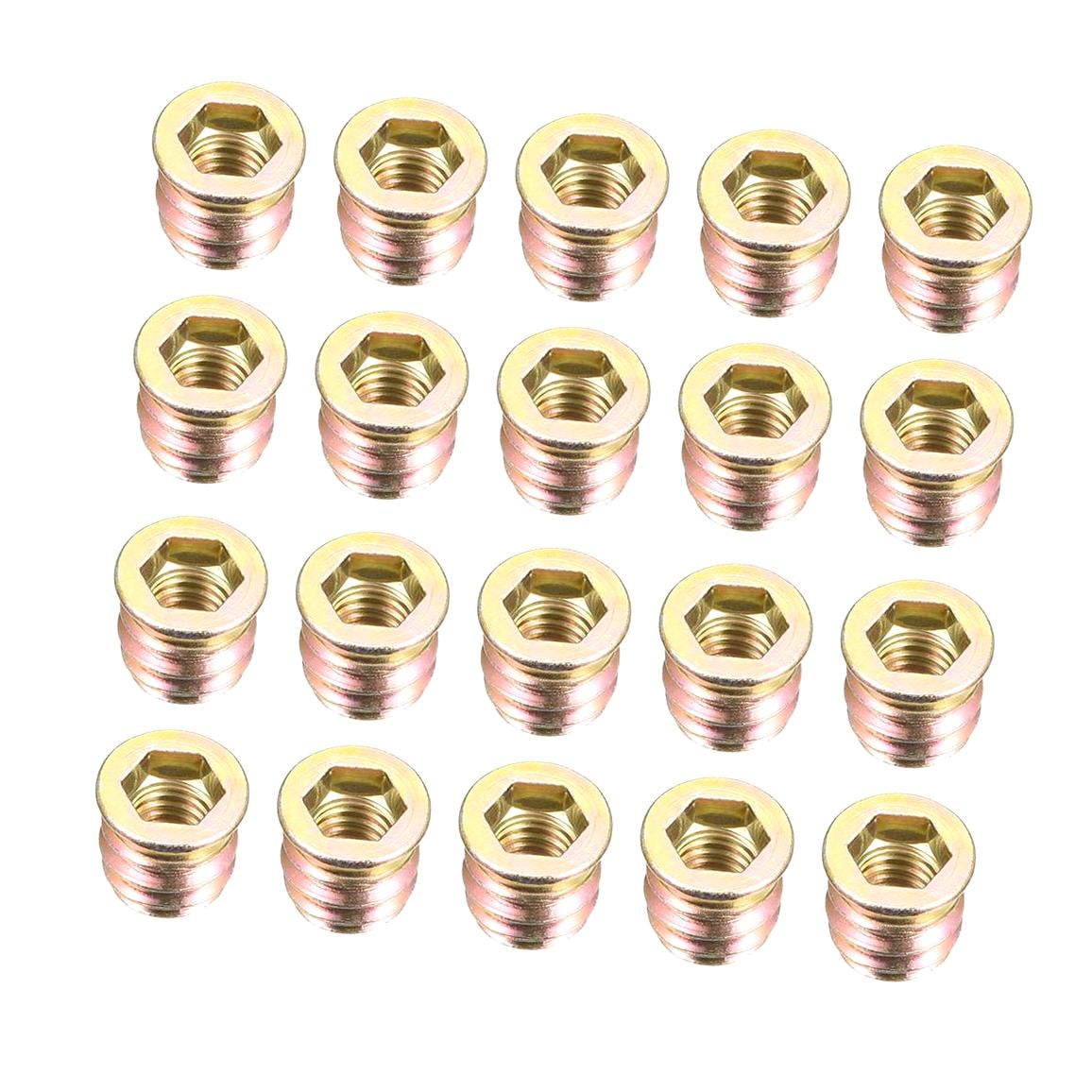 hgudesign Wooden Furniture M8x13mm Threaded Insert Nuts with Hex Socket ...