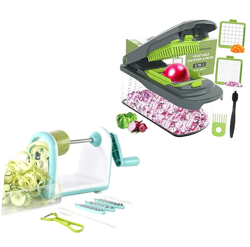 hgudesign Zucchini Noodle Maker Spaghetti 5 Blades Vegetable Slicer for ...
