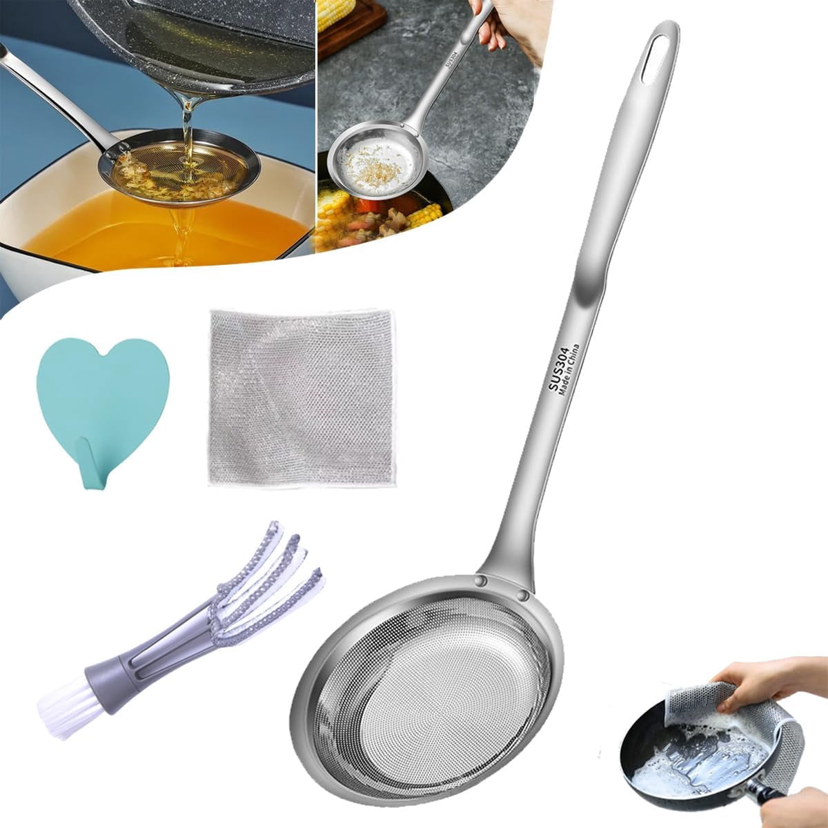 hgudesign ne Mesh Stainless Steel Colander Spoon, 2024 New 304 ...