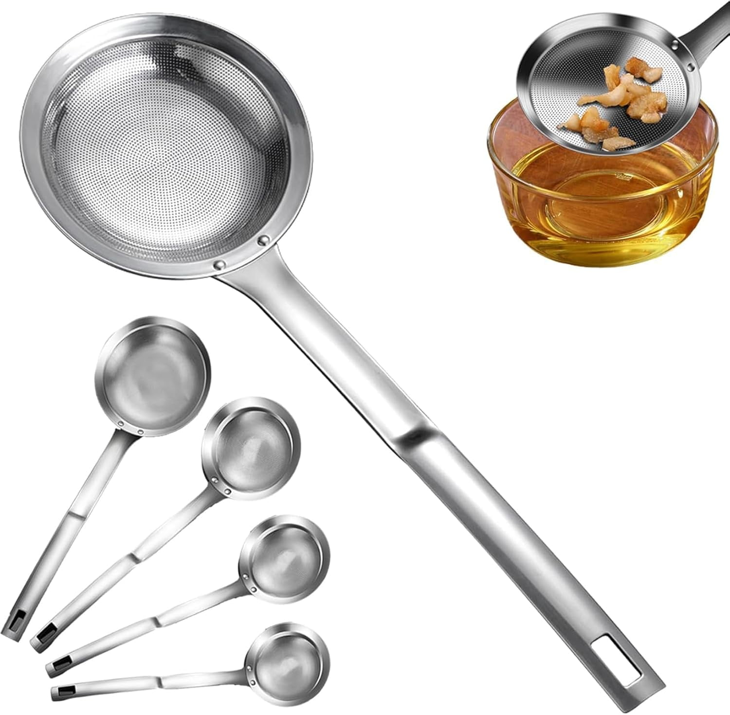 hgudesign ne Mesh Stainless Steel Colander Spoon, Si ne Mesh Strainer ...