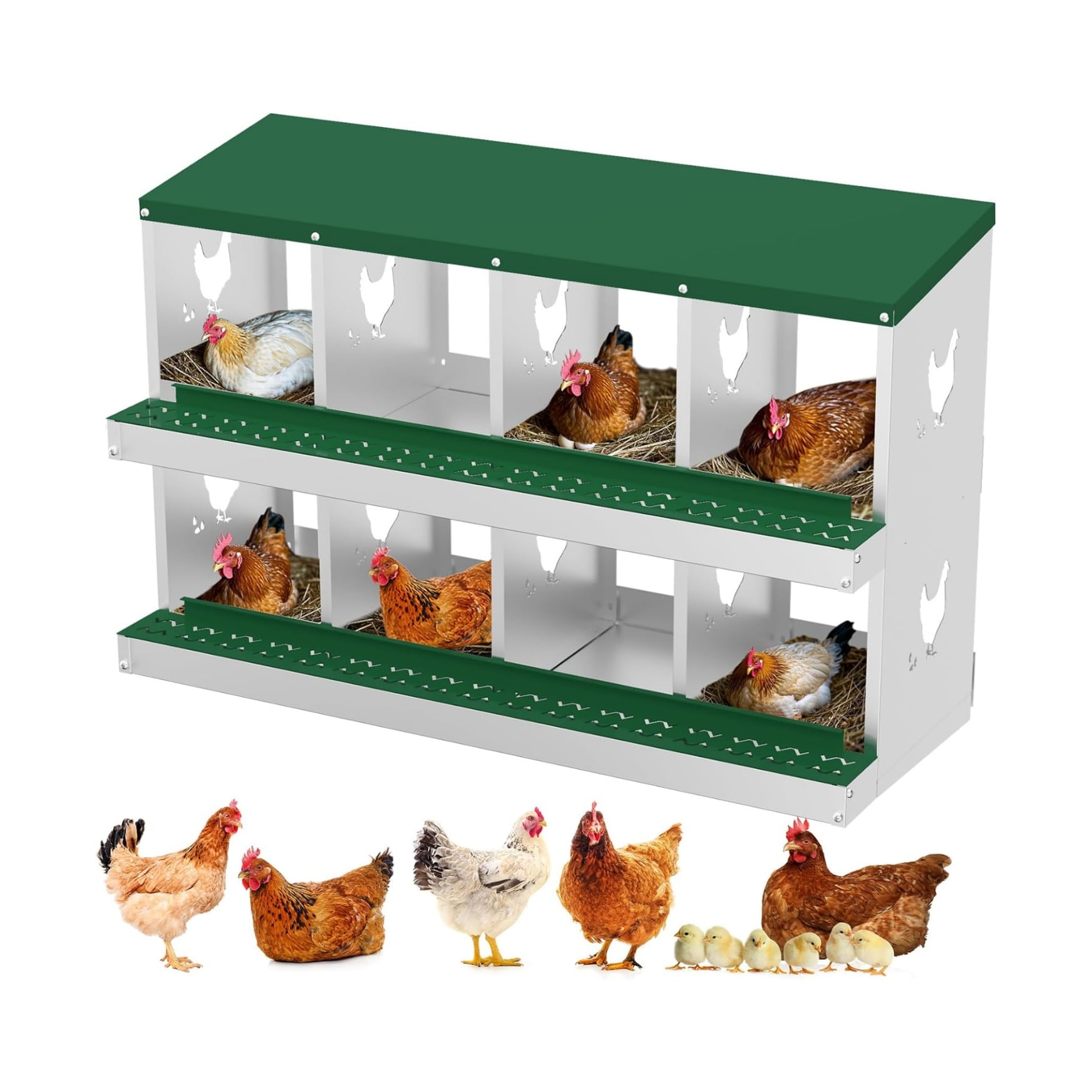 hicken Nesting Box, 6 Holes Nesting Boxes for Chicken, Easy Egg ...