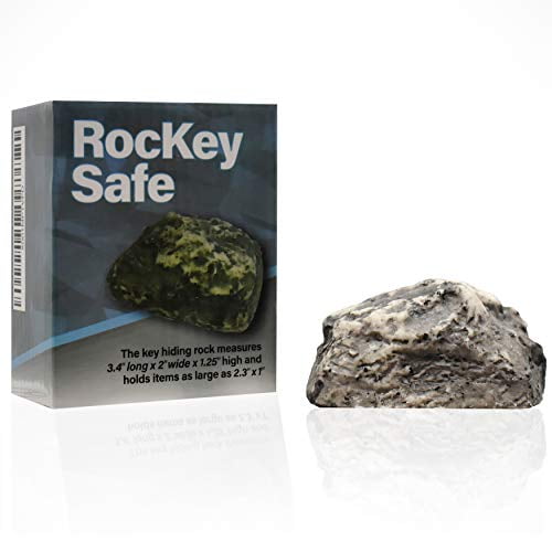 "RocKey Safe Hidden Key Holder Rock, Realistic Fake Rock, Weather ...