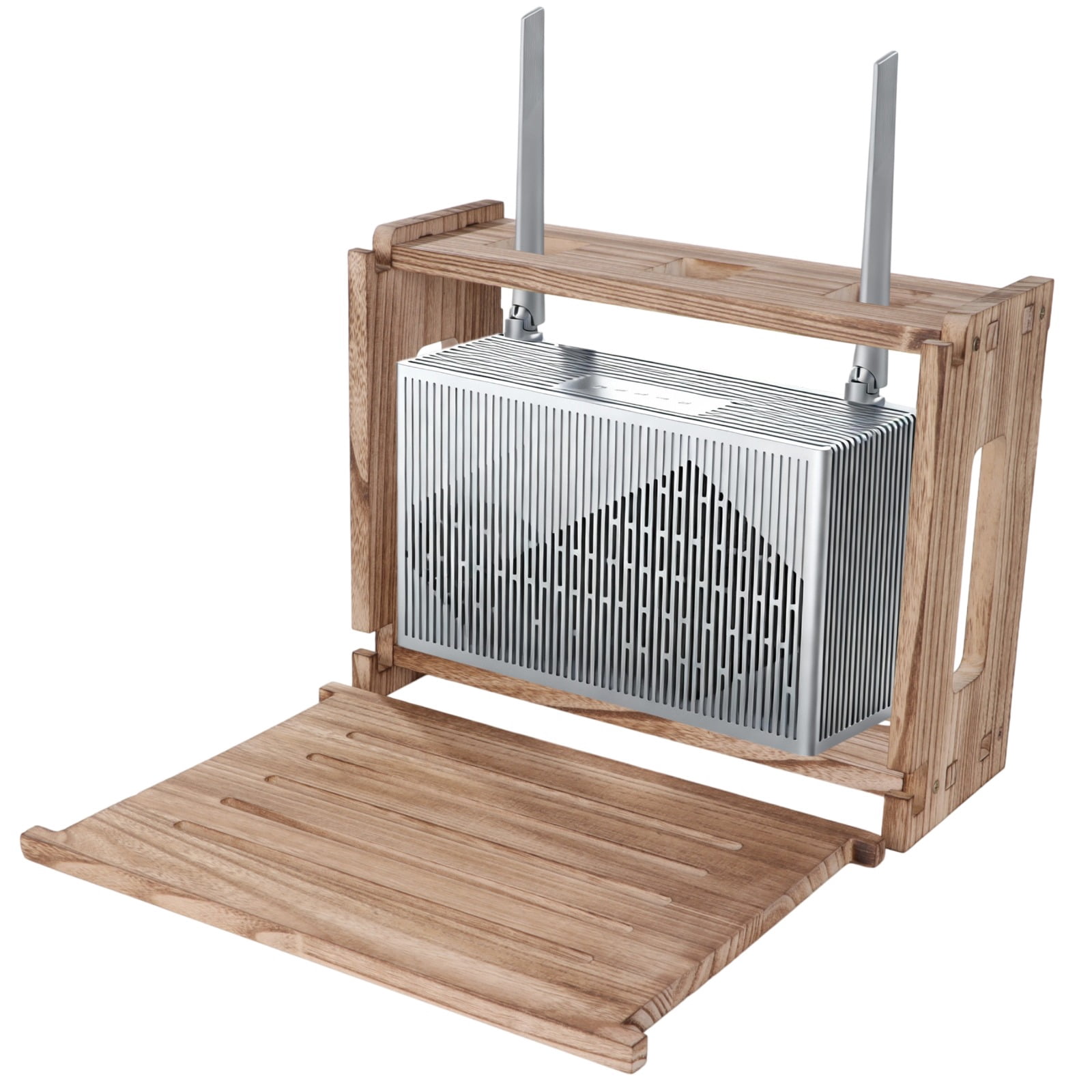 Wooden WiFi Router Storage Box, Large Cable Management System with ...
