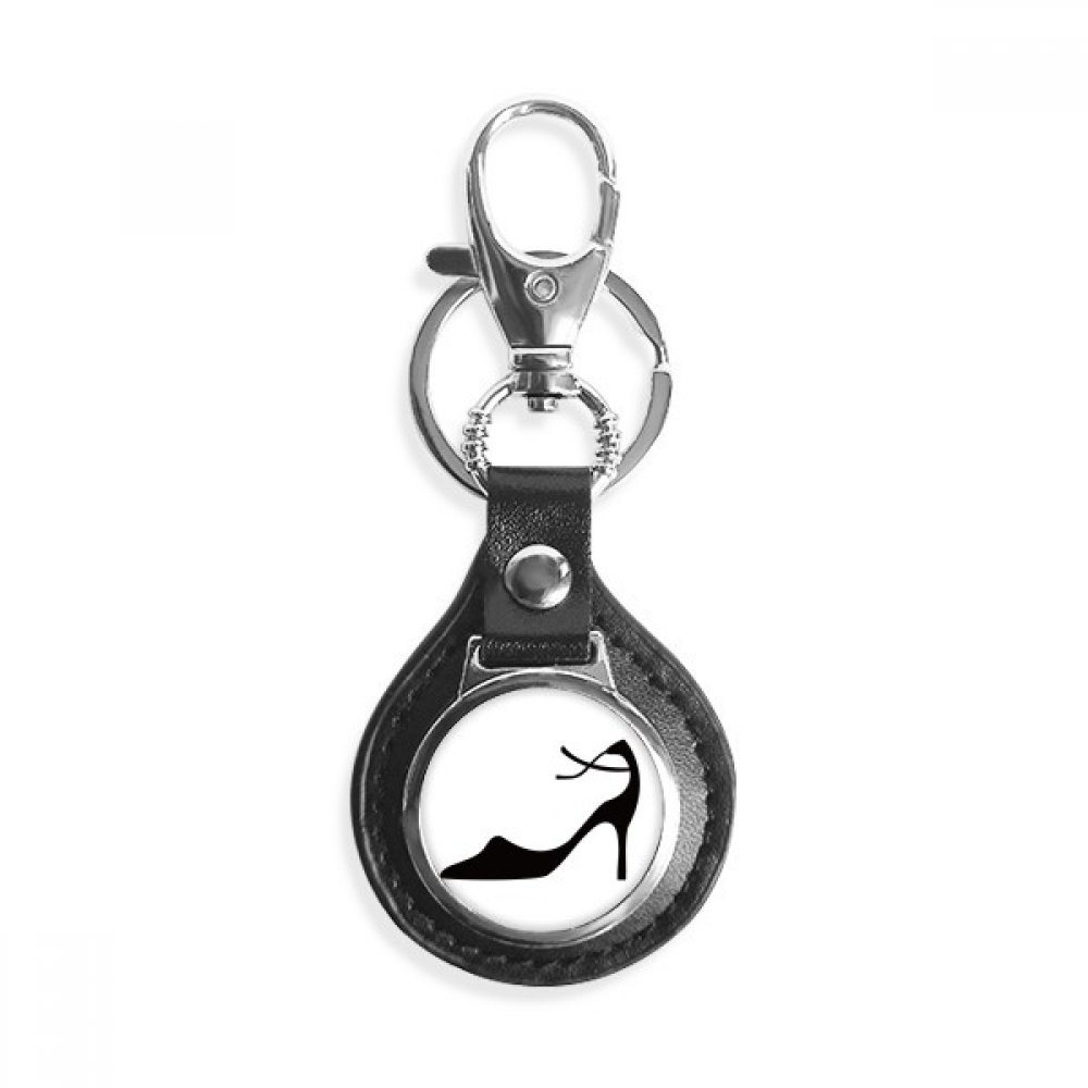 high heels simple graphics black outline key link chain keyholder ...