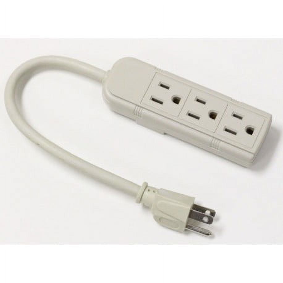 high quality 3 outlet grounded power strip w/ 1 ft grounded power cord ...