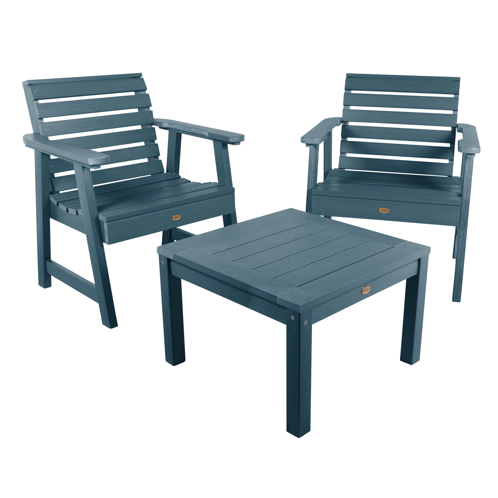 highwood 2 Weatherly Garden Chairs with 1 Square Side Table Nantucket ...