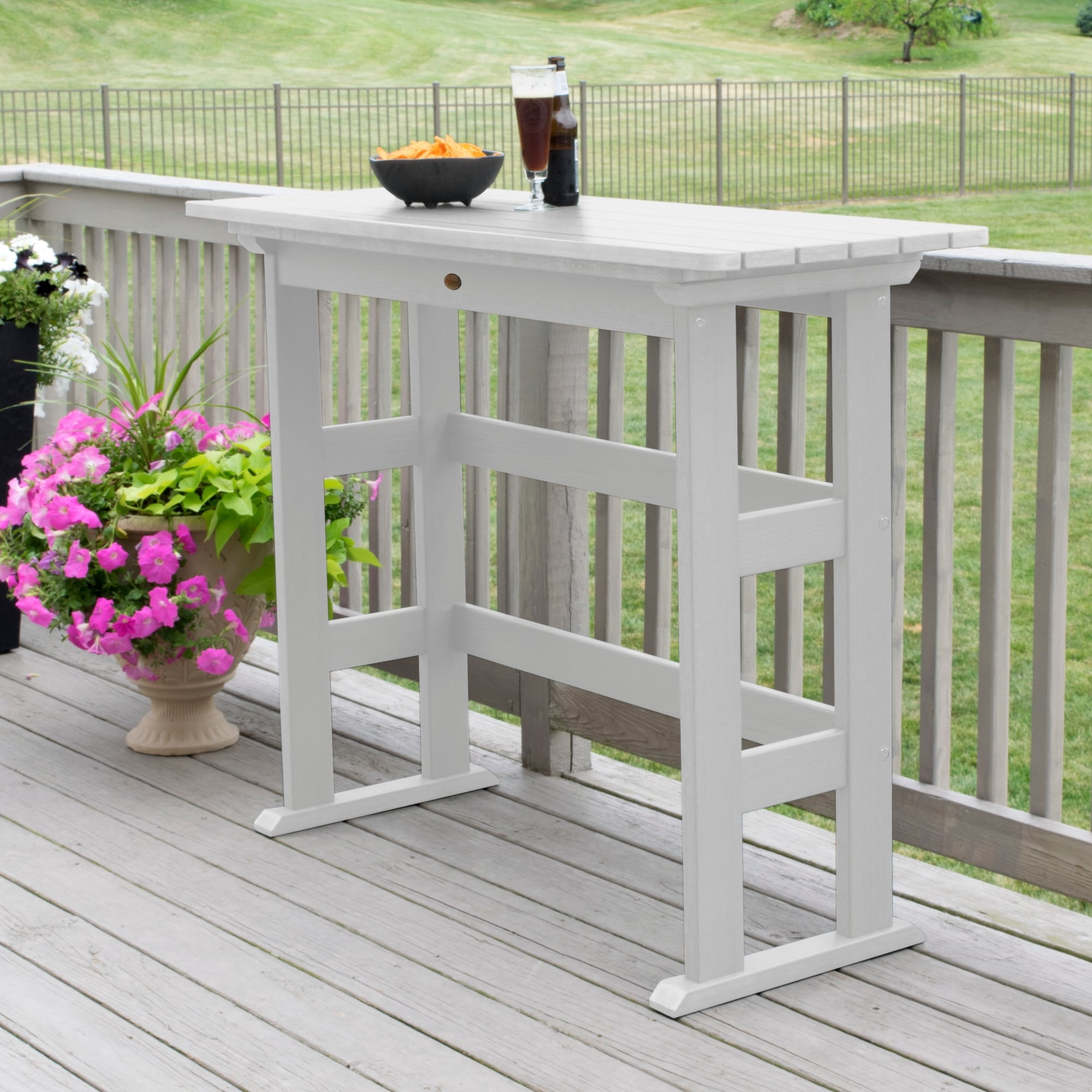 highwood Lehigh Eco-friendly Balcony Table - Bar-height White - Walmart.com