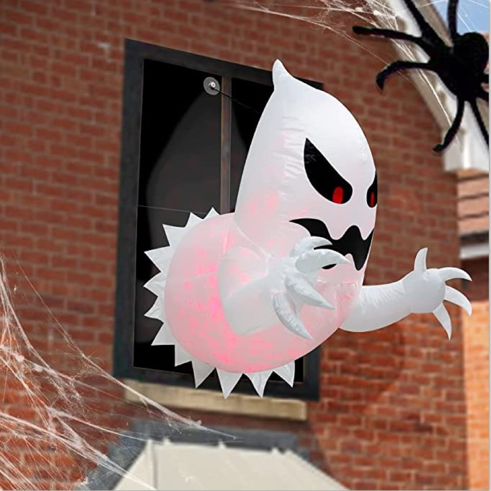 hirigin 3.5-4 Ft Halloween Inflatable Scary Flying Ghost Broke Out from Window with Build-in LED ...