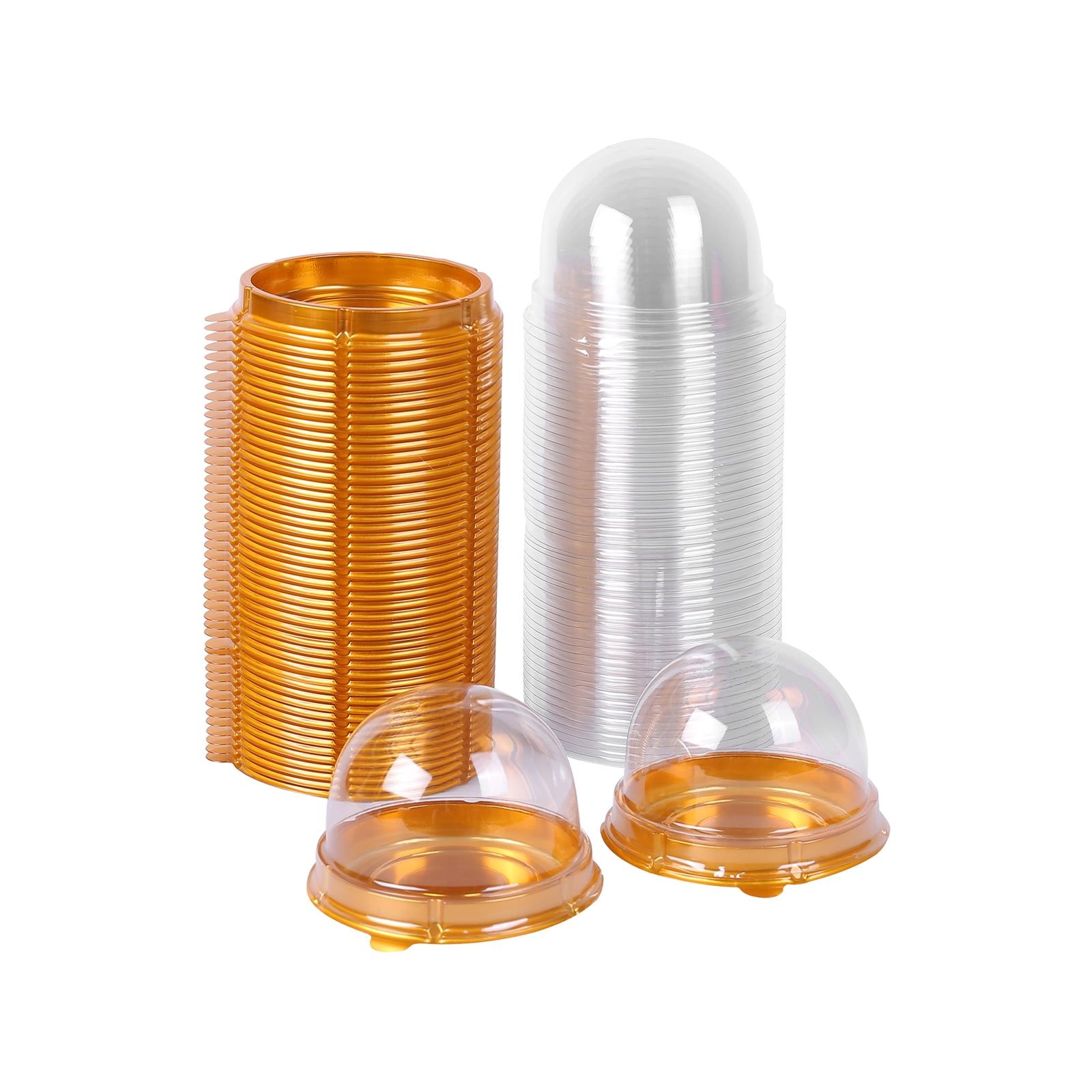 hirigin Mini Cake Containers Round Desserts Cupcake Box with Clear Dome ...