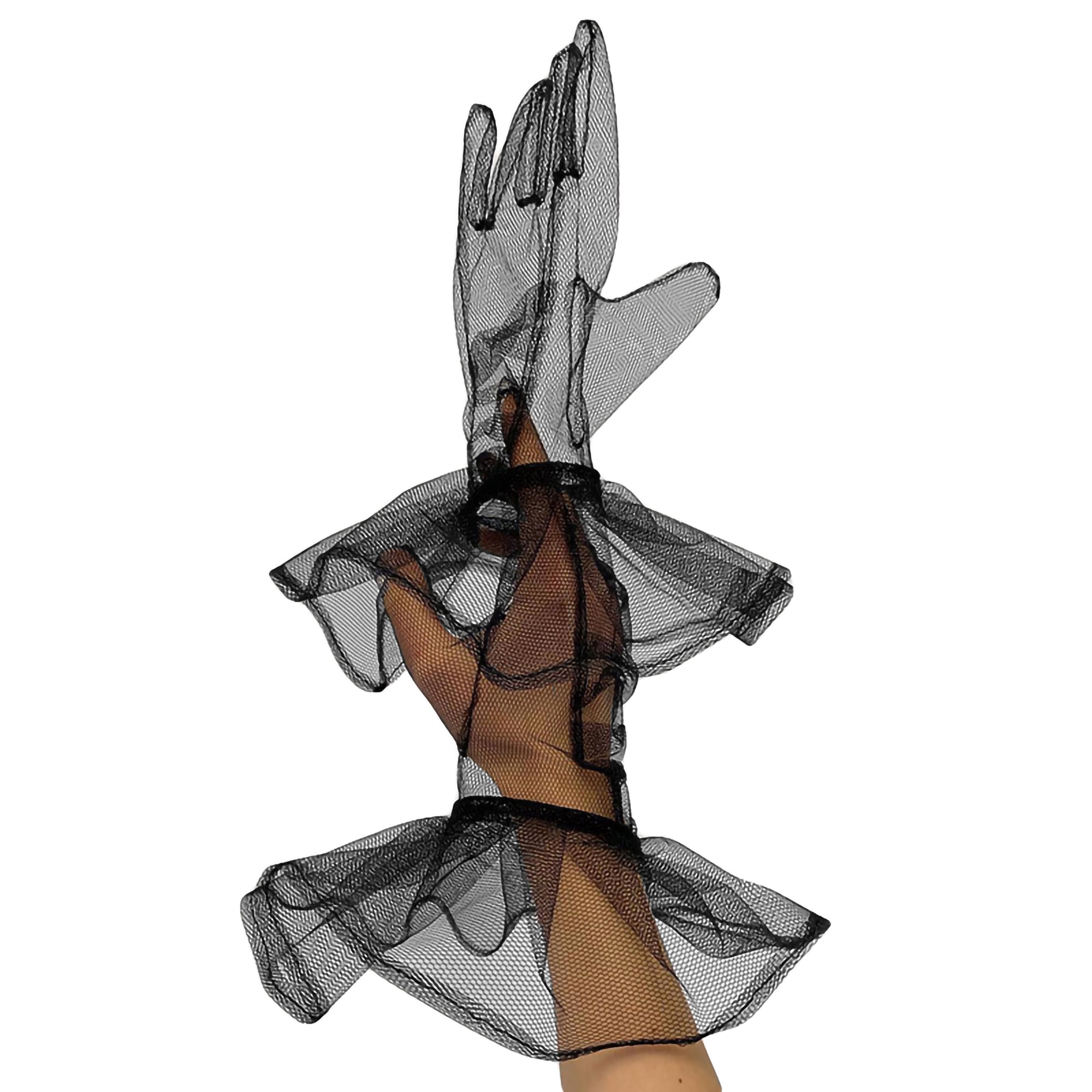 hirigin Women's Tea Party Gloves, Vintage Ruffled Mesh Gloves for Prom ...