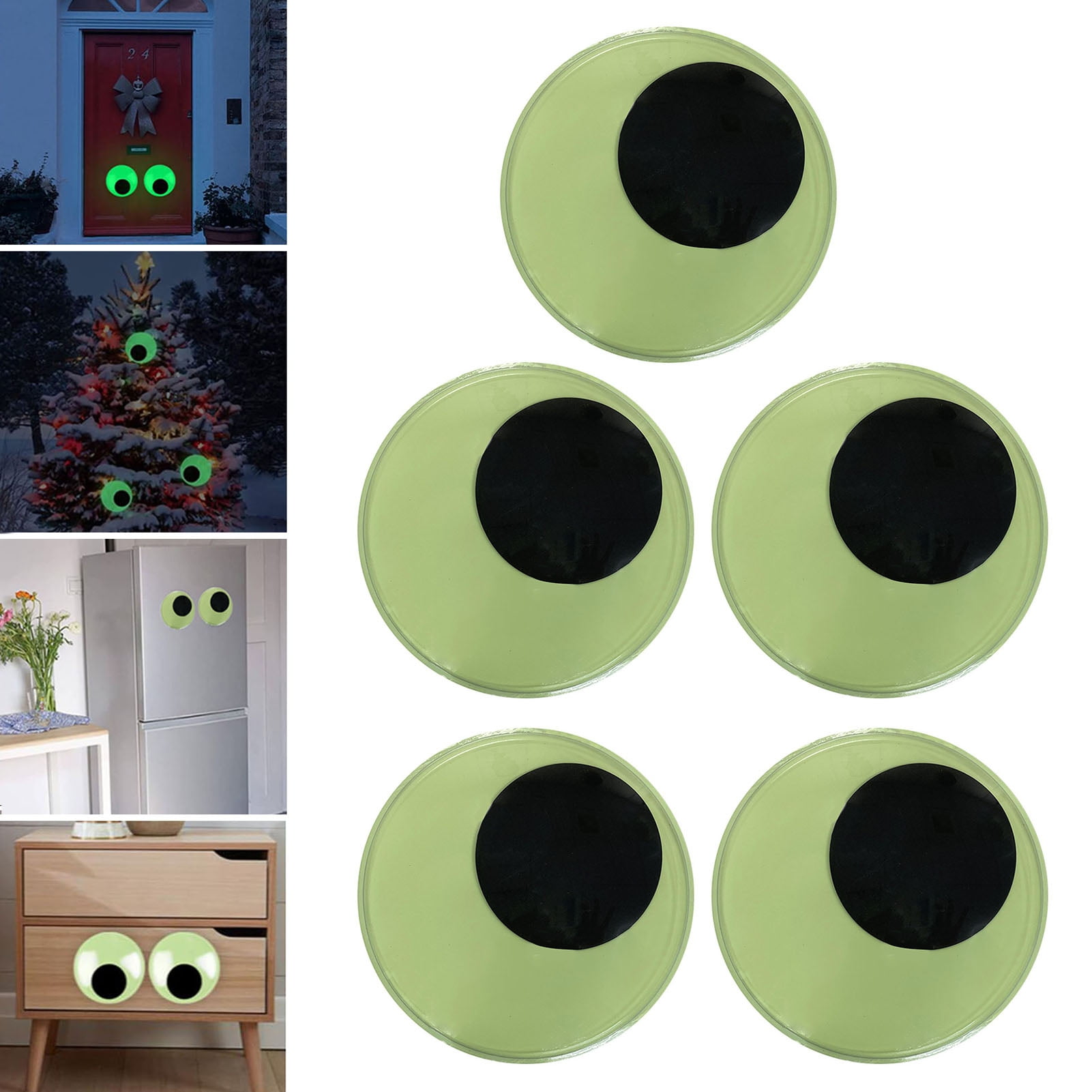hiryomu 5Pcs 5/10/15CM Googly Wiggle Eyes Self Adhesive Glow-in-the ...