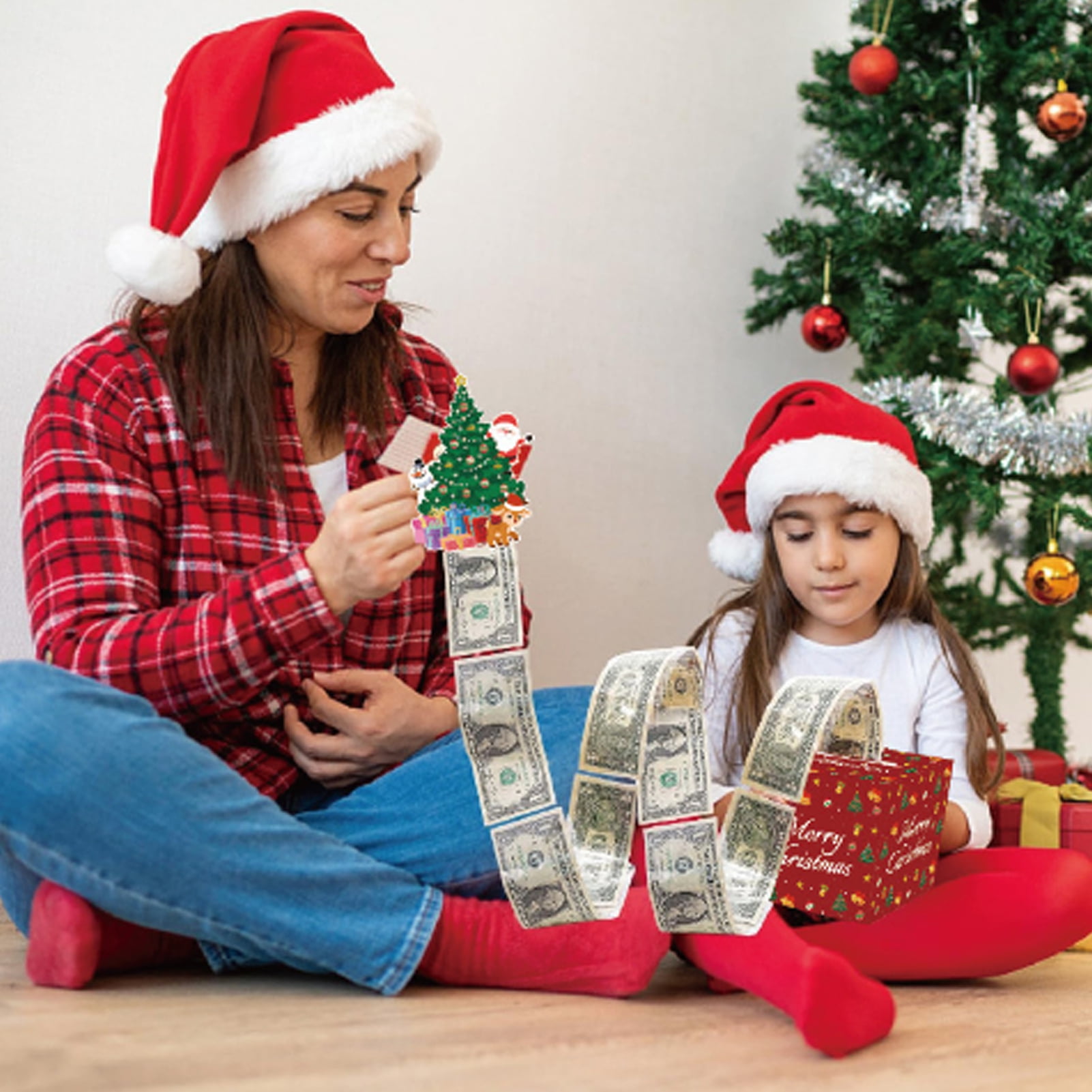 hiryomu Christmas Money Box for Cash Gift Surprise Money Pull Out ...