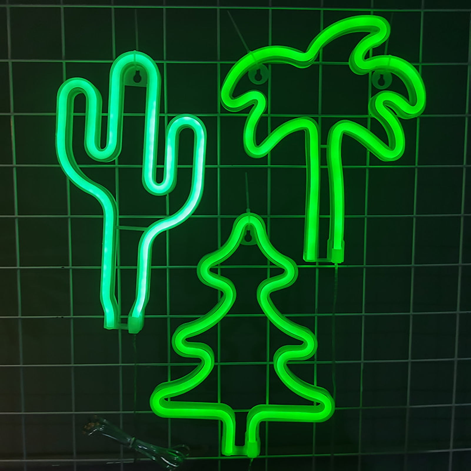 hiryomu Christmas Tree Cactus Neon Sign LED Light USB/Battery Operated ...