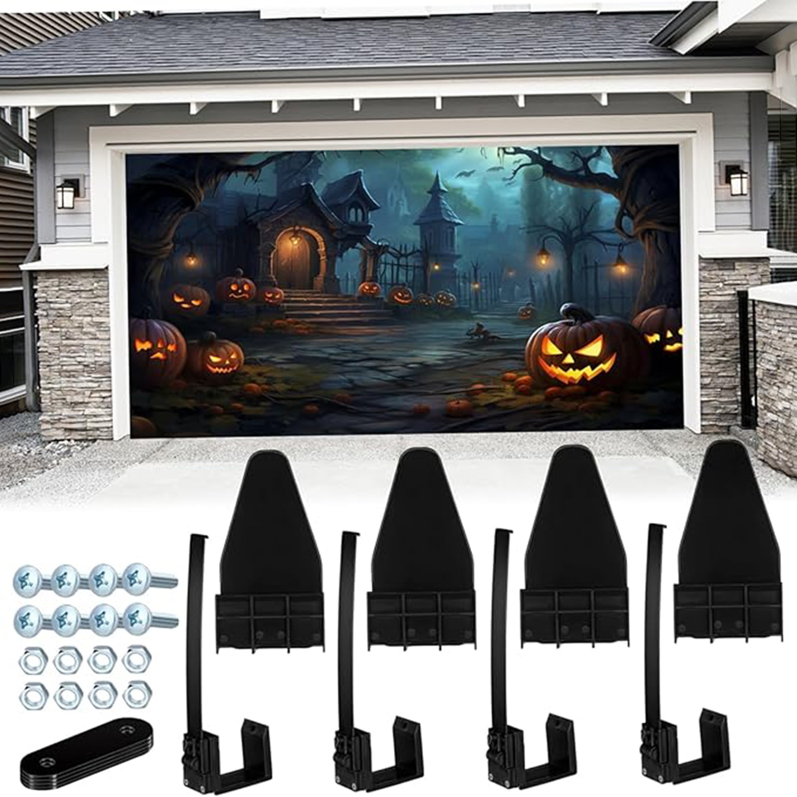 hiryomu Garage Door Banner Clips Halloween Accessories Easy ...