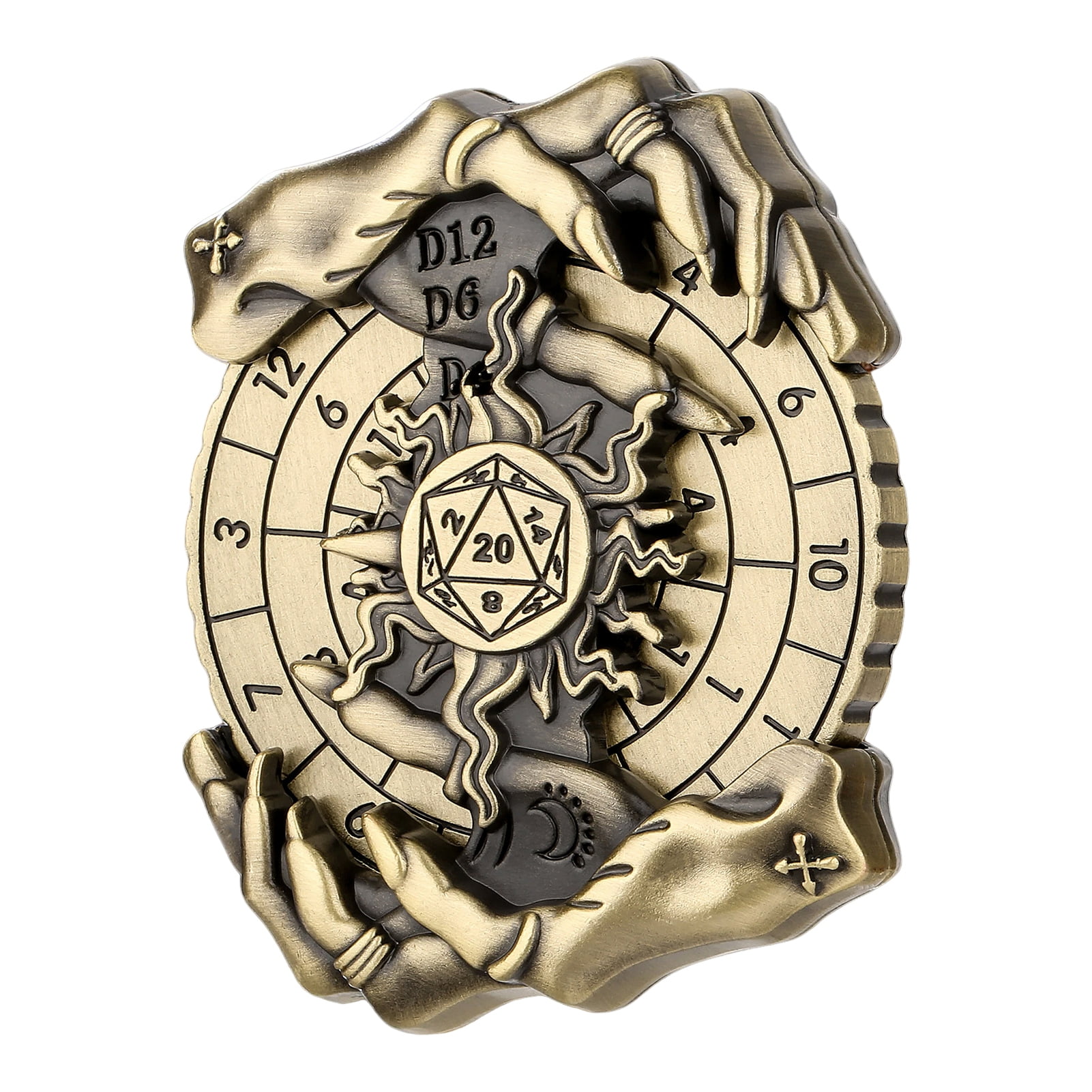 hiryomu Premium Metal Dice Set Metal Dnd Dice Spinner Shadow Claws ...