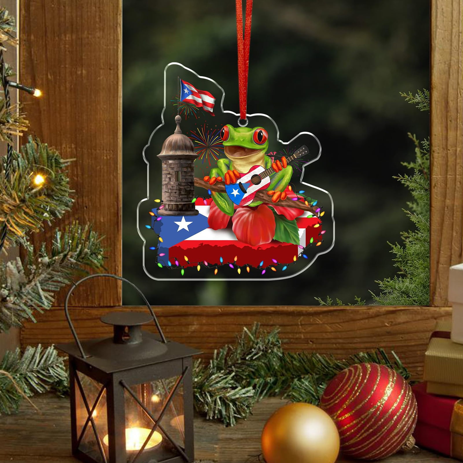 hiryomu Puerto Rico Christmas Pendant Flat Acrylic Ornament Puerto ...