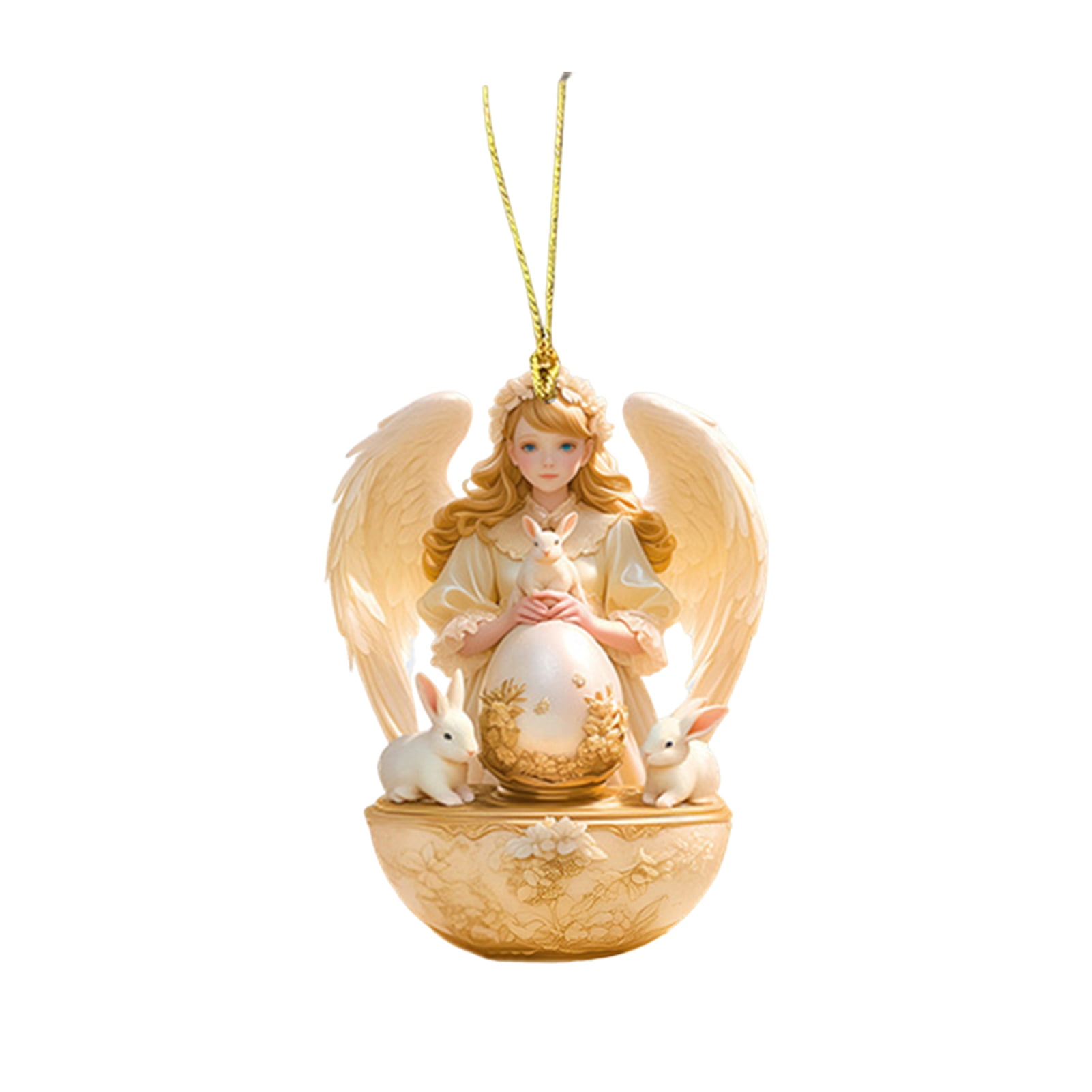 hiryomu Traditional Car Pendant Angel Bunny Car Pendant 2d Flat Acrylic ...