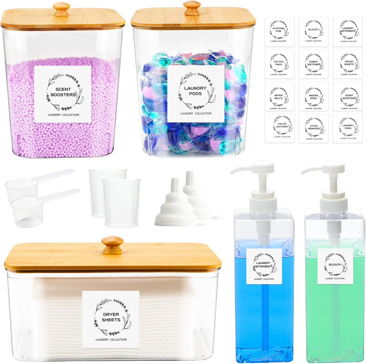 hjkhkjhj 3+2 Pack Laundry Pods Containers and Dryer Sheet Holder with ...