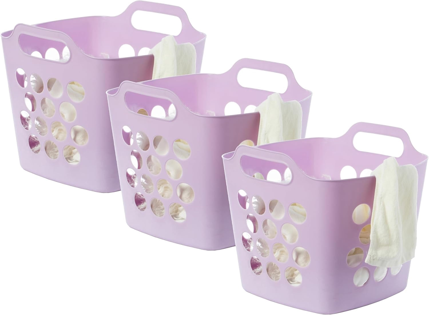 hkahxbgd Flexible Plastic Laundry Basket - Square Storage Hamper with ...
