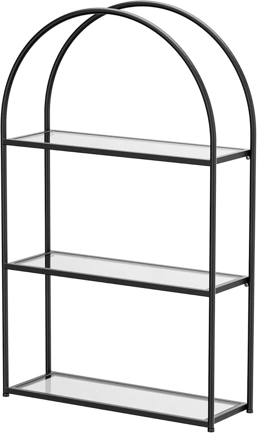 hkahxbgd Gold Arched Frame Wall Shelf Decorative 3 Tier Bathroom Wall ...