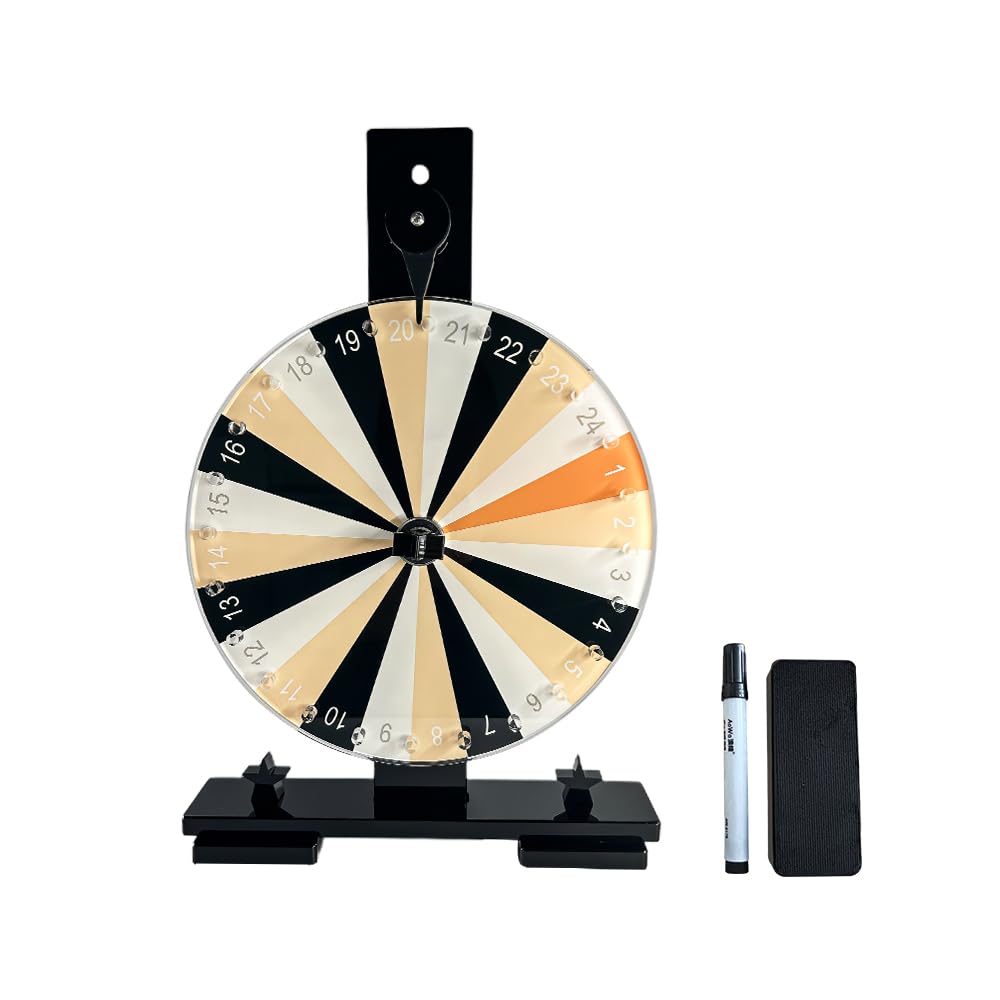hklllm Acrylic Spinning Prize Wheel with Stand 12 inches 24 Slots ...