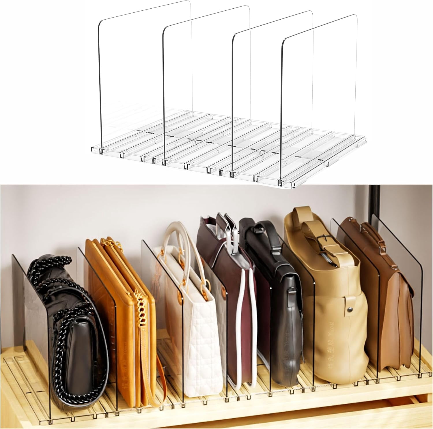 hldhyi 8 Pack Clear Shelf Dividers For Closet Organization Jean Tshirt ...