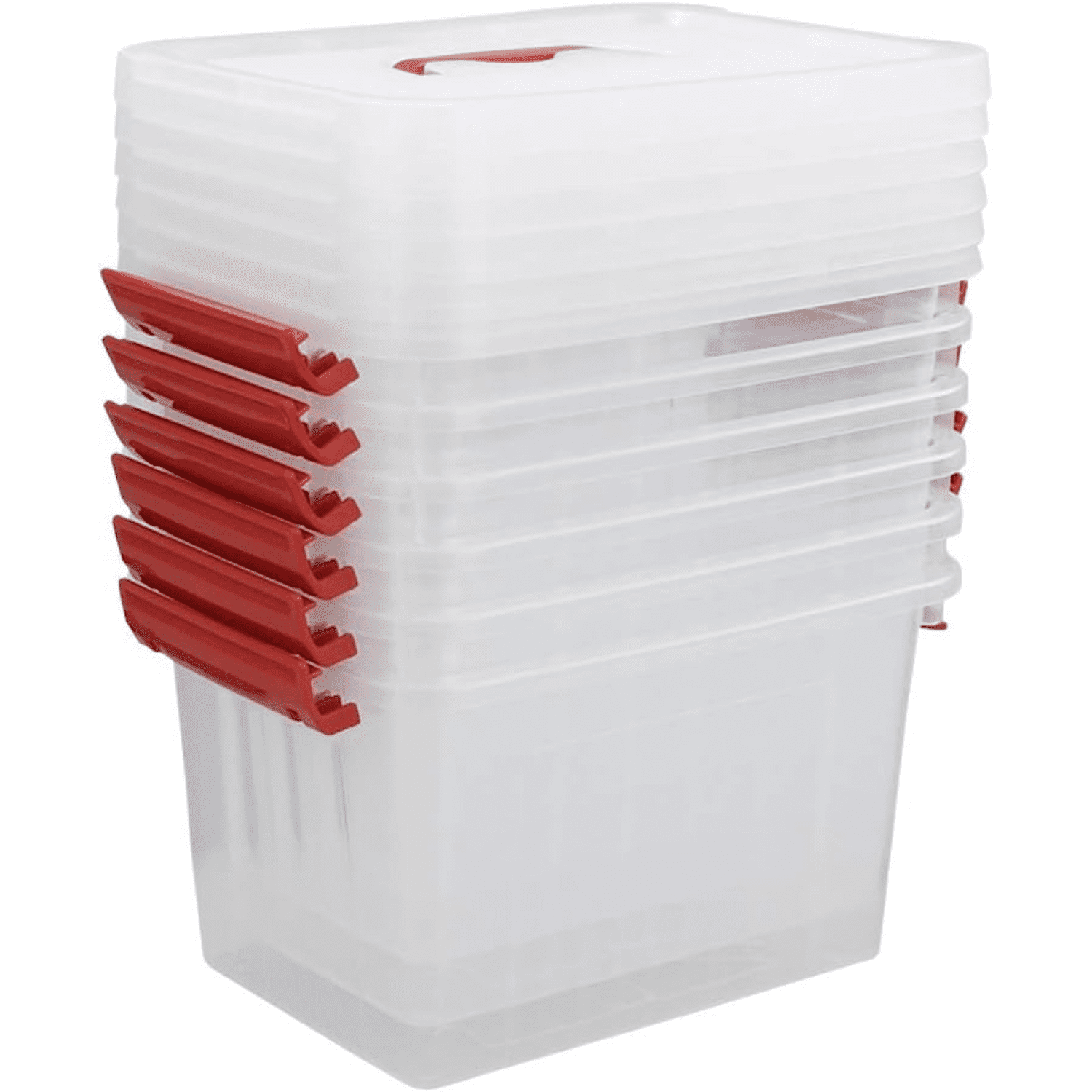 hlquji 6 Packs Small Clear Boxes 6 Quart Plastic Storage Bins with Lids ...