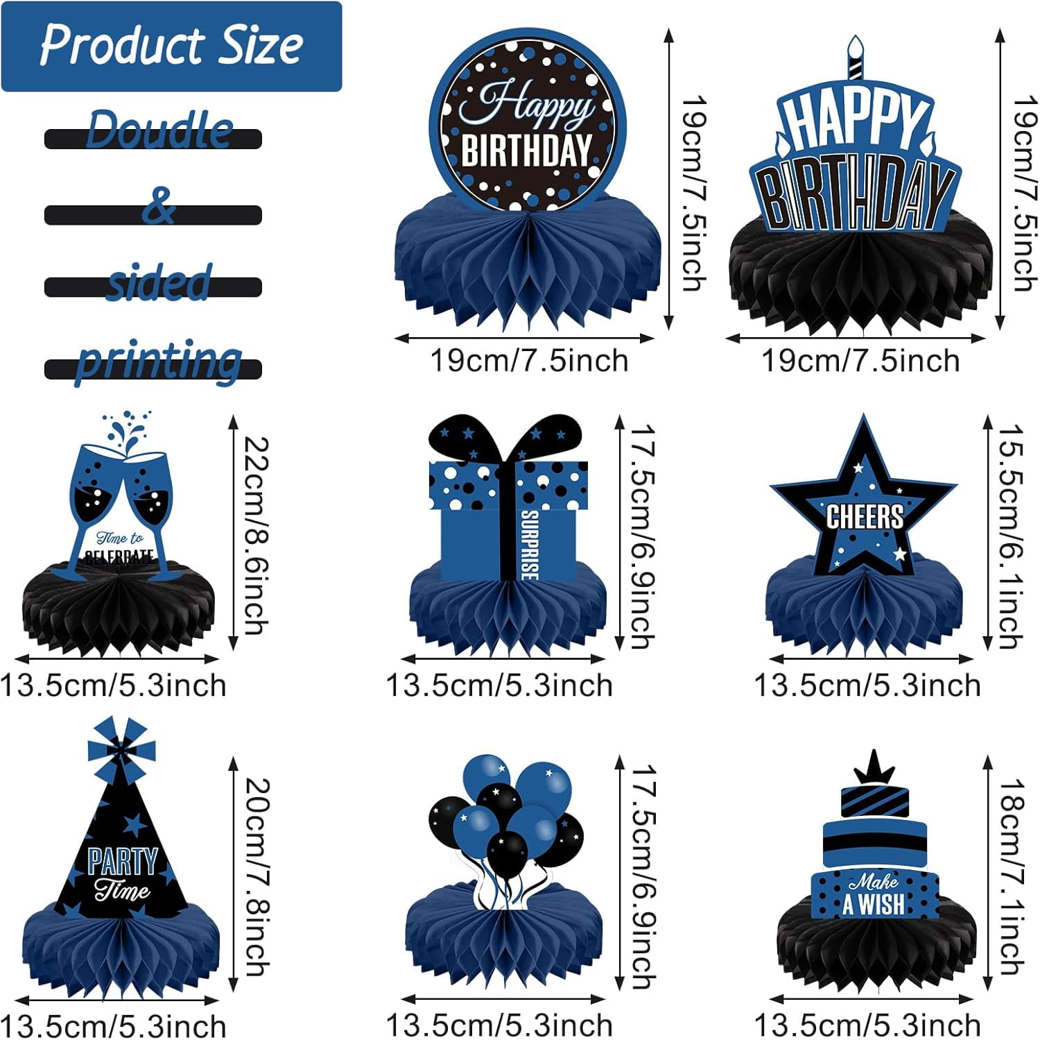 hlquji 8 Pieces Red and Black Birthday Party Honeycomb Centerpieces Red ...