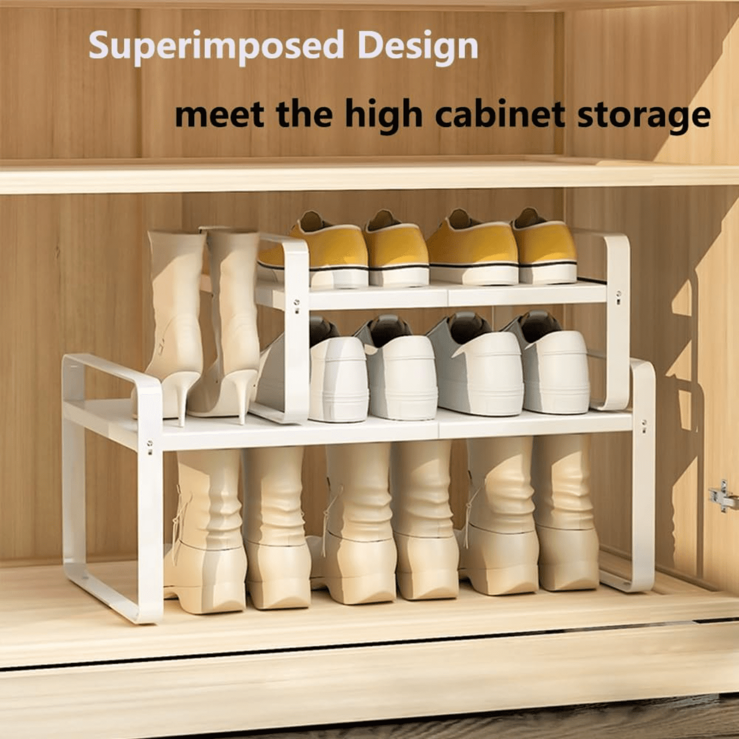 hlquji Bayou Expandable Shoe Rack Adjustable Closet Shoe Storage ...