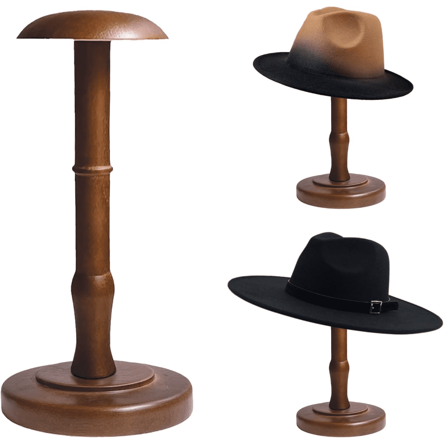 Hltser CHADWICK Vintage Hat Rack Stand Rustic Brown Hat Display Stand ...