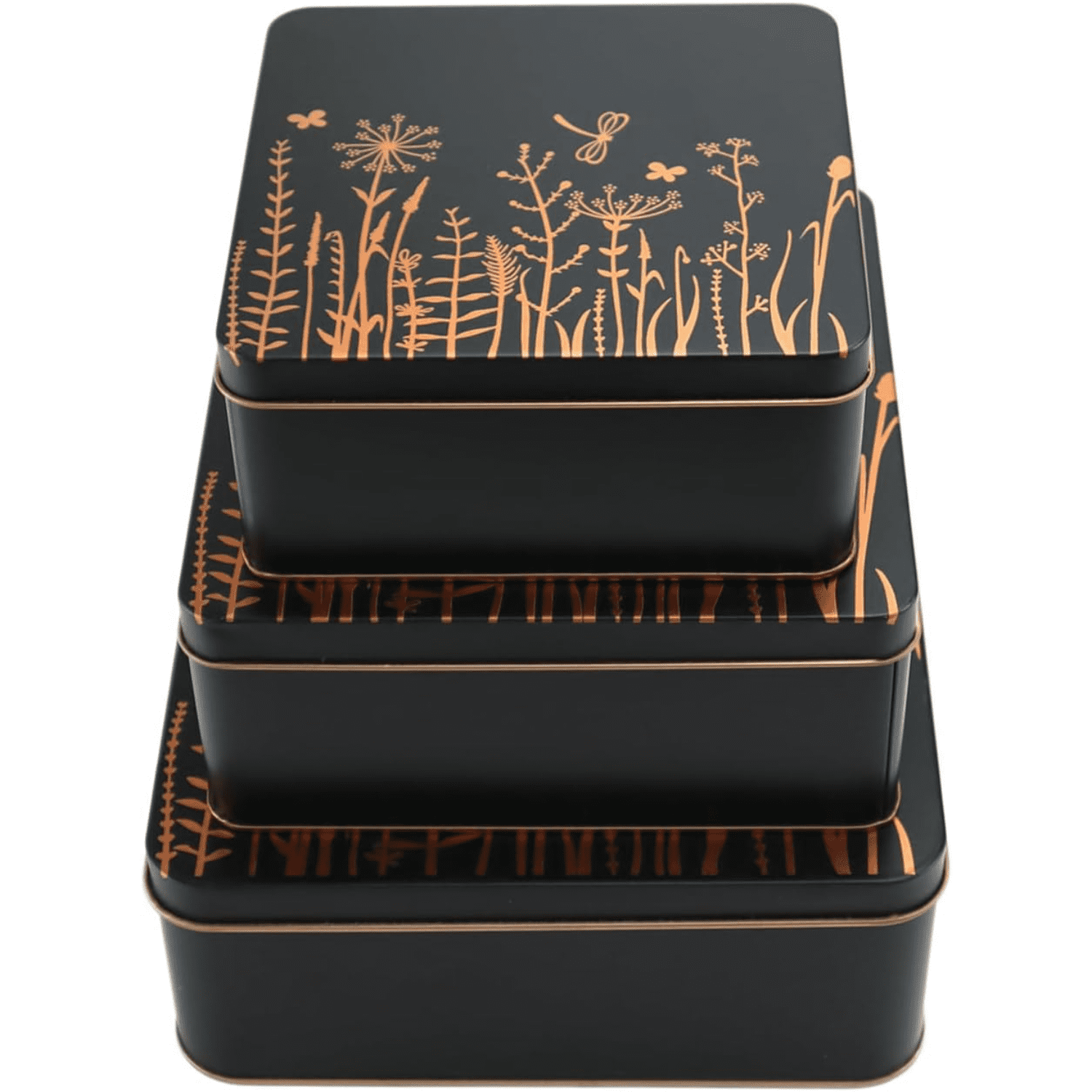 hlquji Decorative Storage Rural Tin Gift Tinplate Candy Cookie Square ...