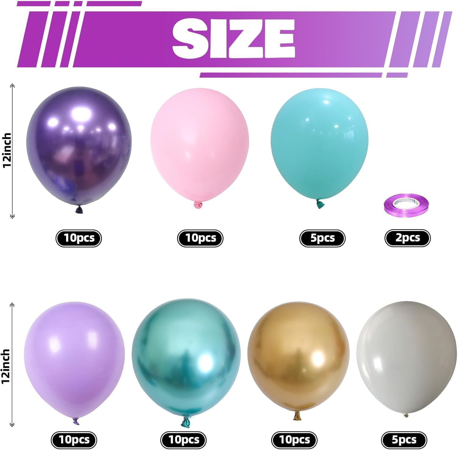 hlquji Dusty Blue Gold Balloons 60 Packs 12 Inch Dusty Baby Blue Chrome Gold Blue Confetti ...