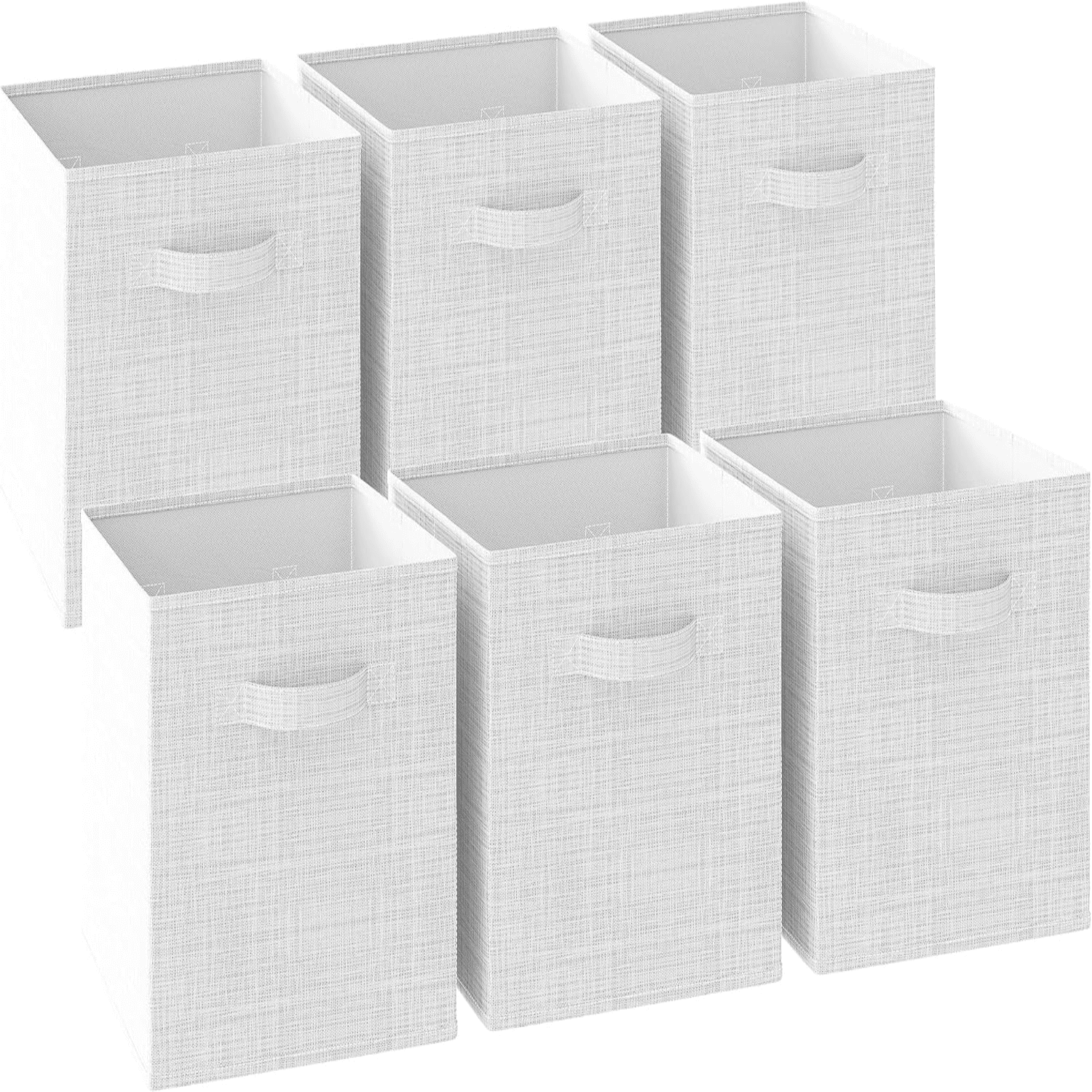 hlquji Fabric Storage Cubes - 6 Pack Heavy Duty Solid Navy Bins - 13 ...