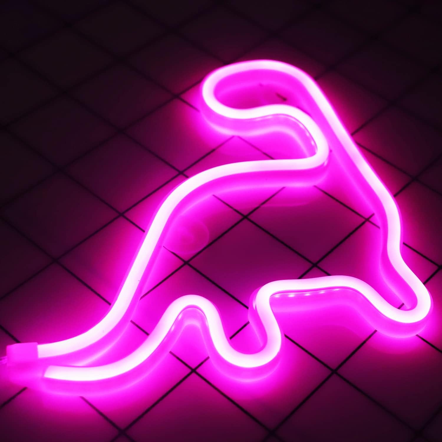 hlquji Neon Signs Dinosaur Lights Neon Lights with Base Art Decorations ...