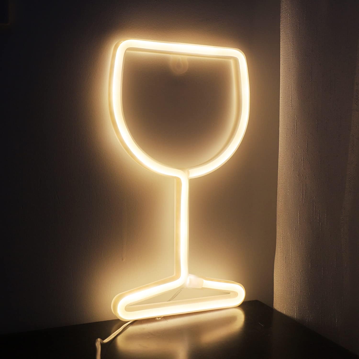 hlquji Neon Signs Wine LED Neon Lights for Wall Decor Battery/USB ...