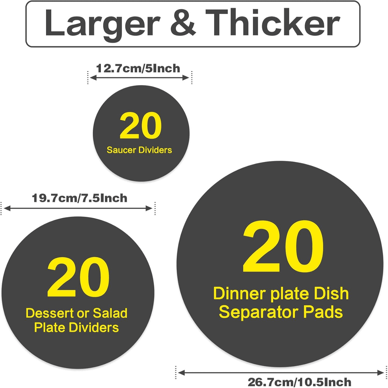 czyyul Plate Separators Storage Set Of 60 And 3 Different Size Thick ...