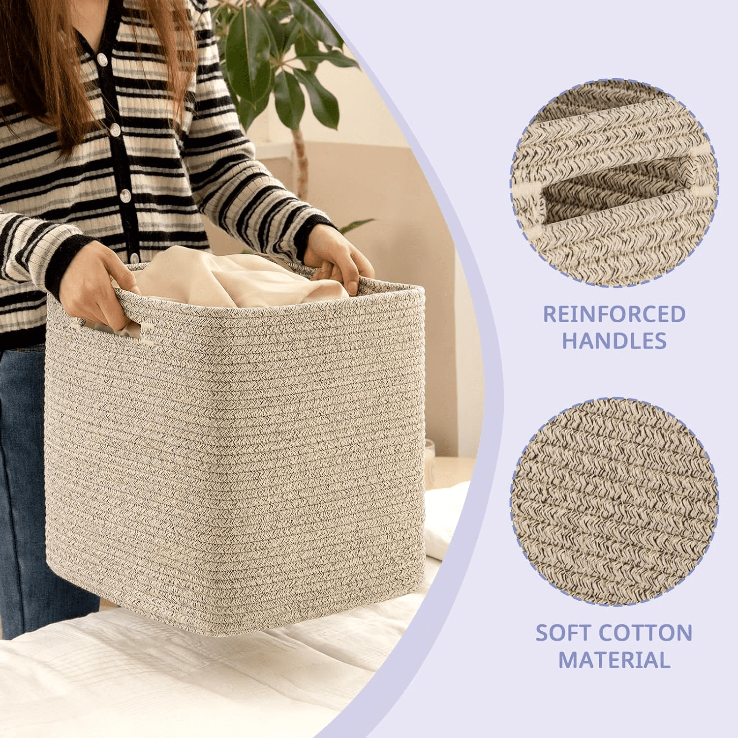 hlquji Storage Cubes 13 Inch Cube Storage Organizer Collapsible Storage Bins Baskets for ...