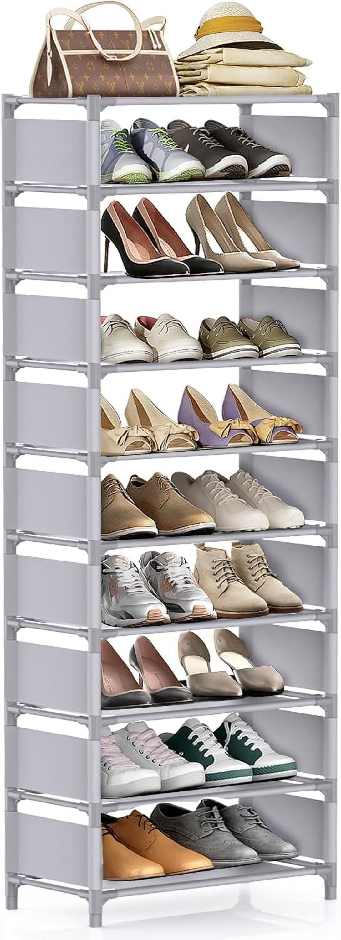 hlquji sunvito 10 Tiers Shoe Rack Tall Vertical Shoe Rack Sturdy ...