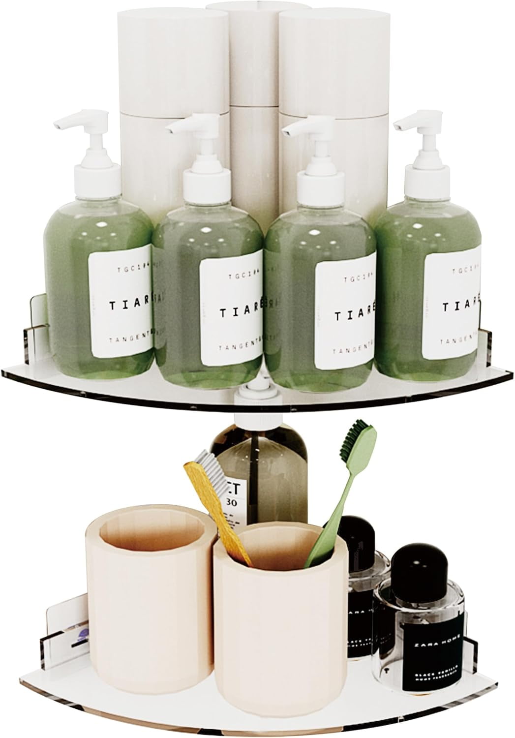 hltdhyi Acrylic Corner Shower Caddy Shelf 2 Pack - Wall Mounted ...